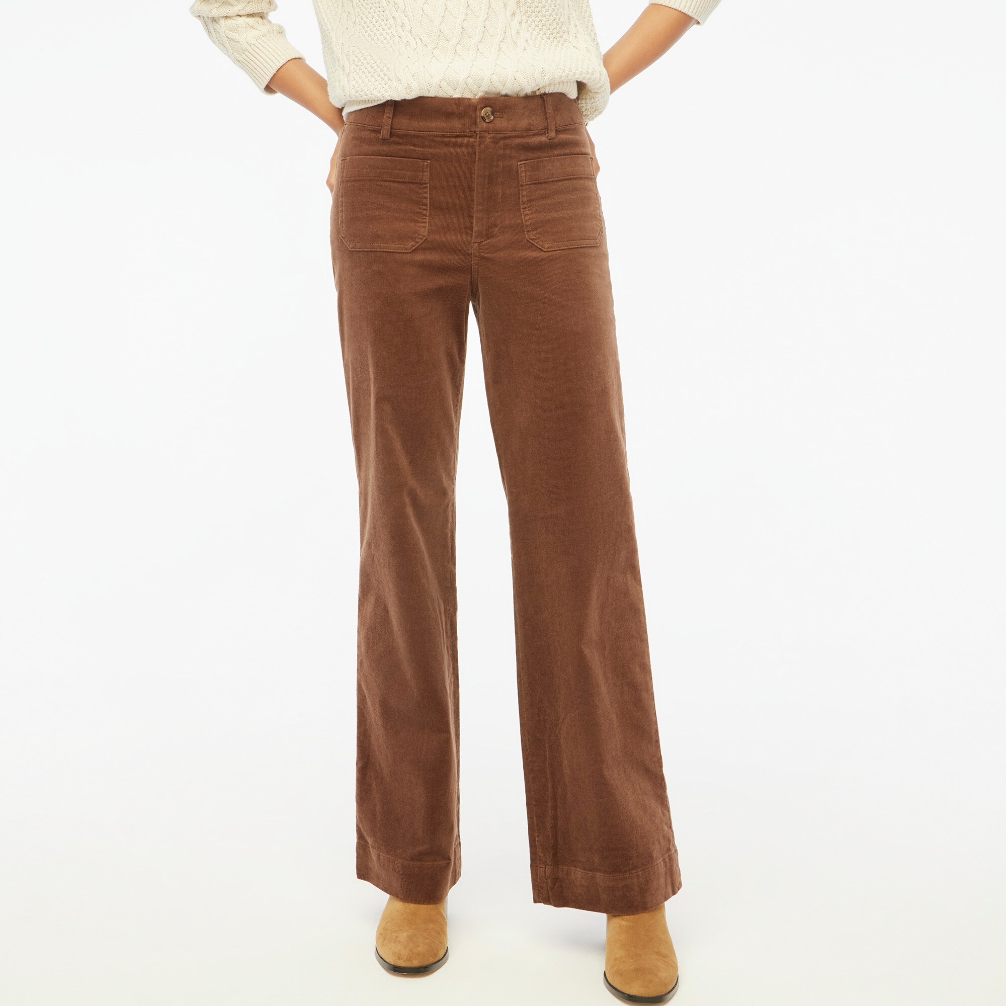 Factory: Lizzie Corduroy High-rise Wide-leg Patch-pocket Pant For Women