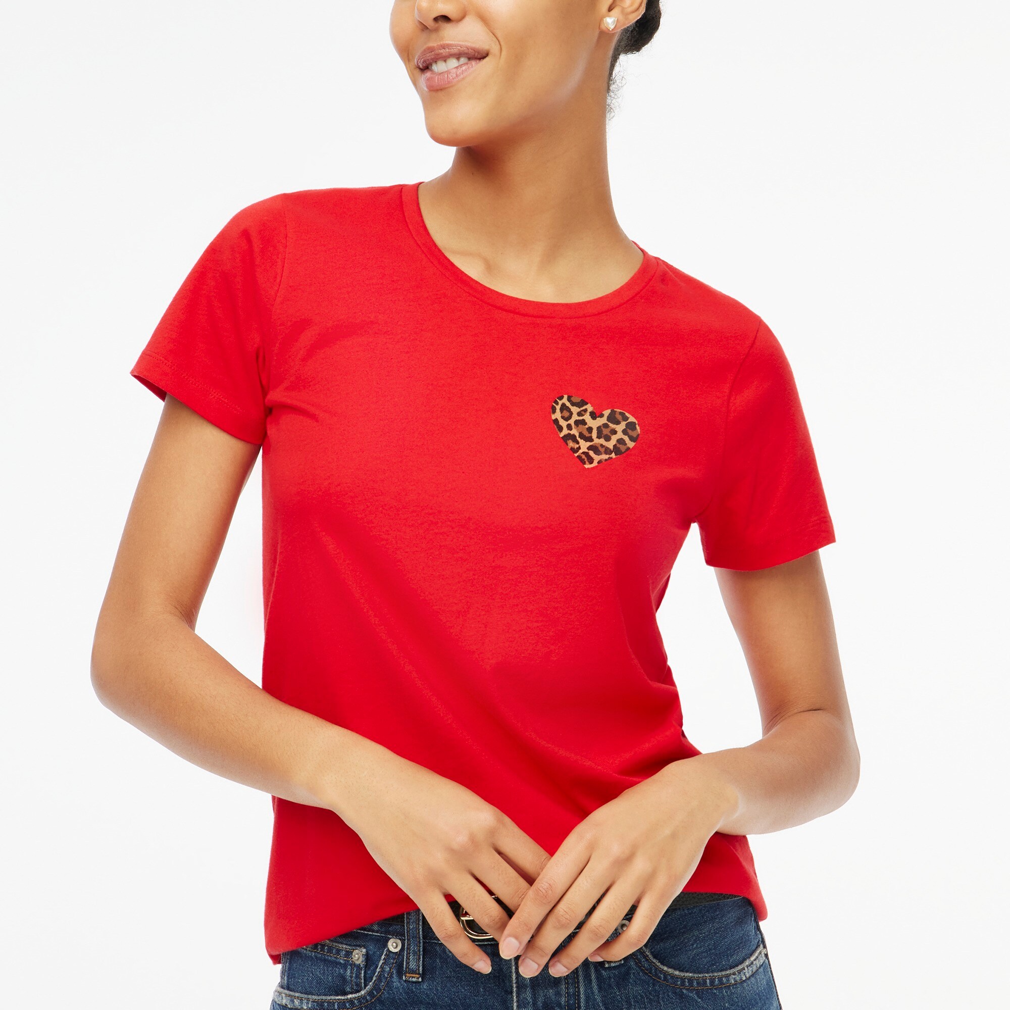 Factory: Leopard Heart Graphic Tee For Women