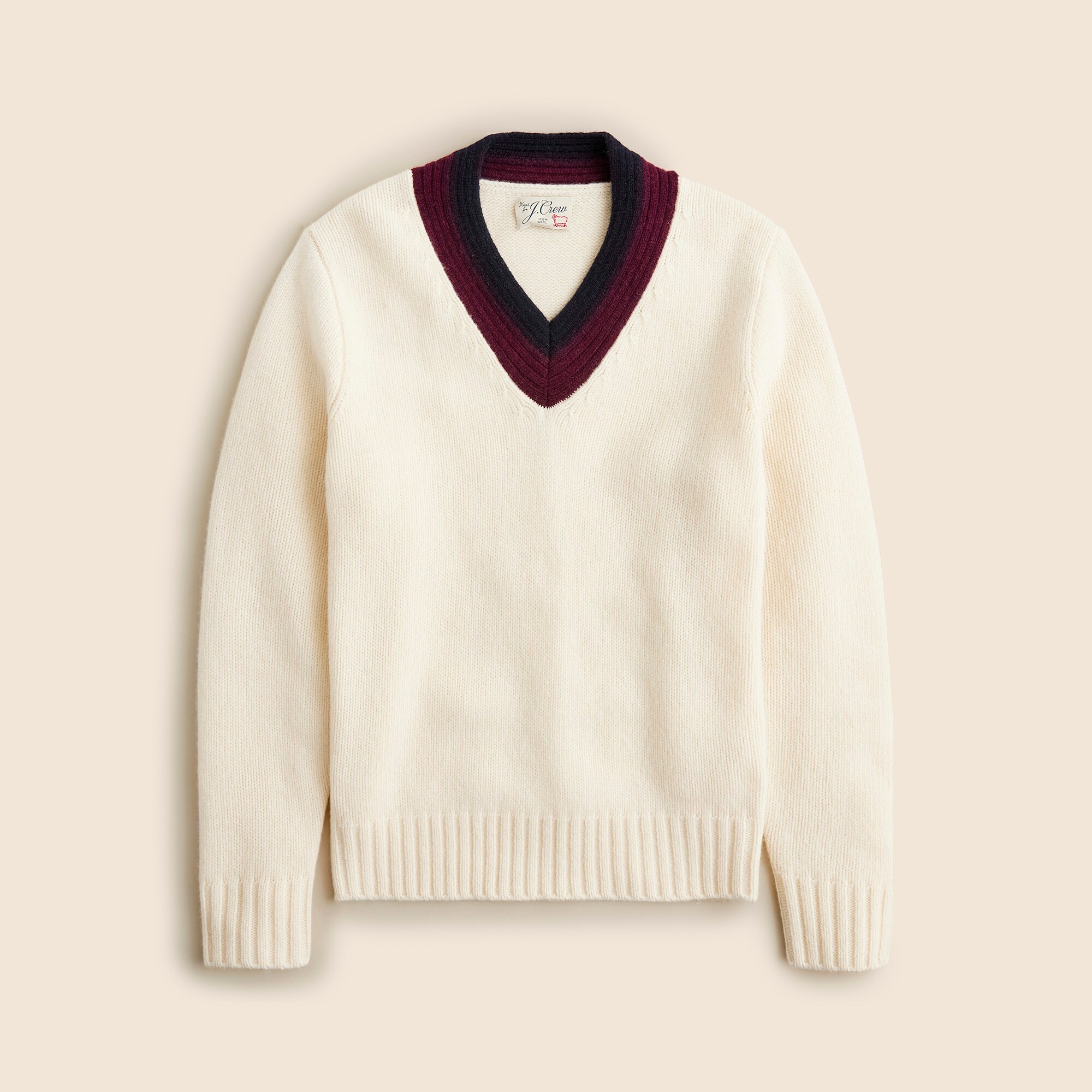 J.Crew: Wool V-neck Cricket Sweater For Men
