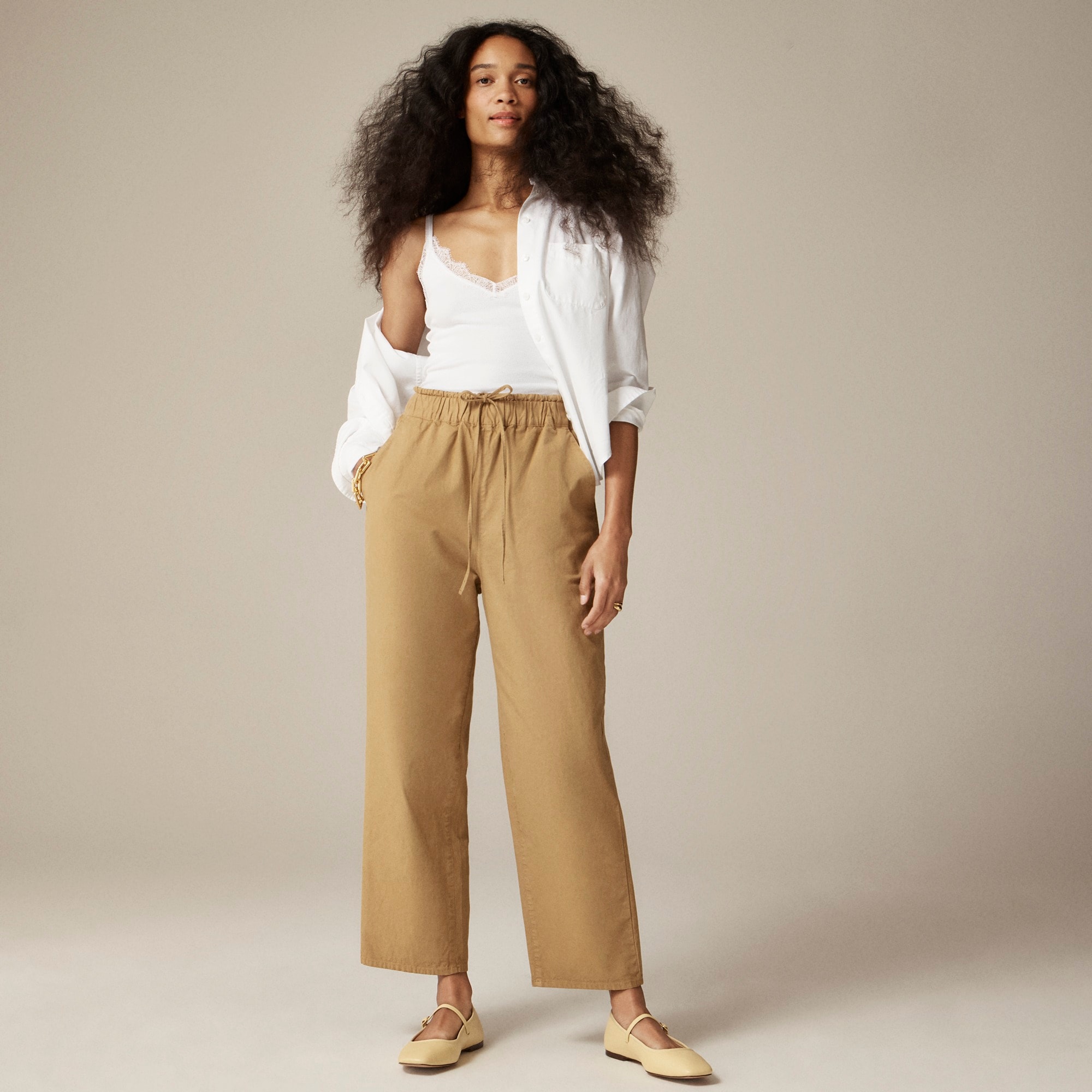 J.Crew: Drawstring Pant In Cotton Blend For Women