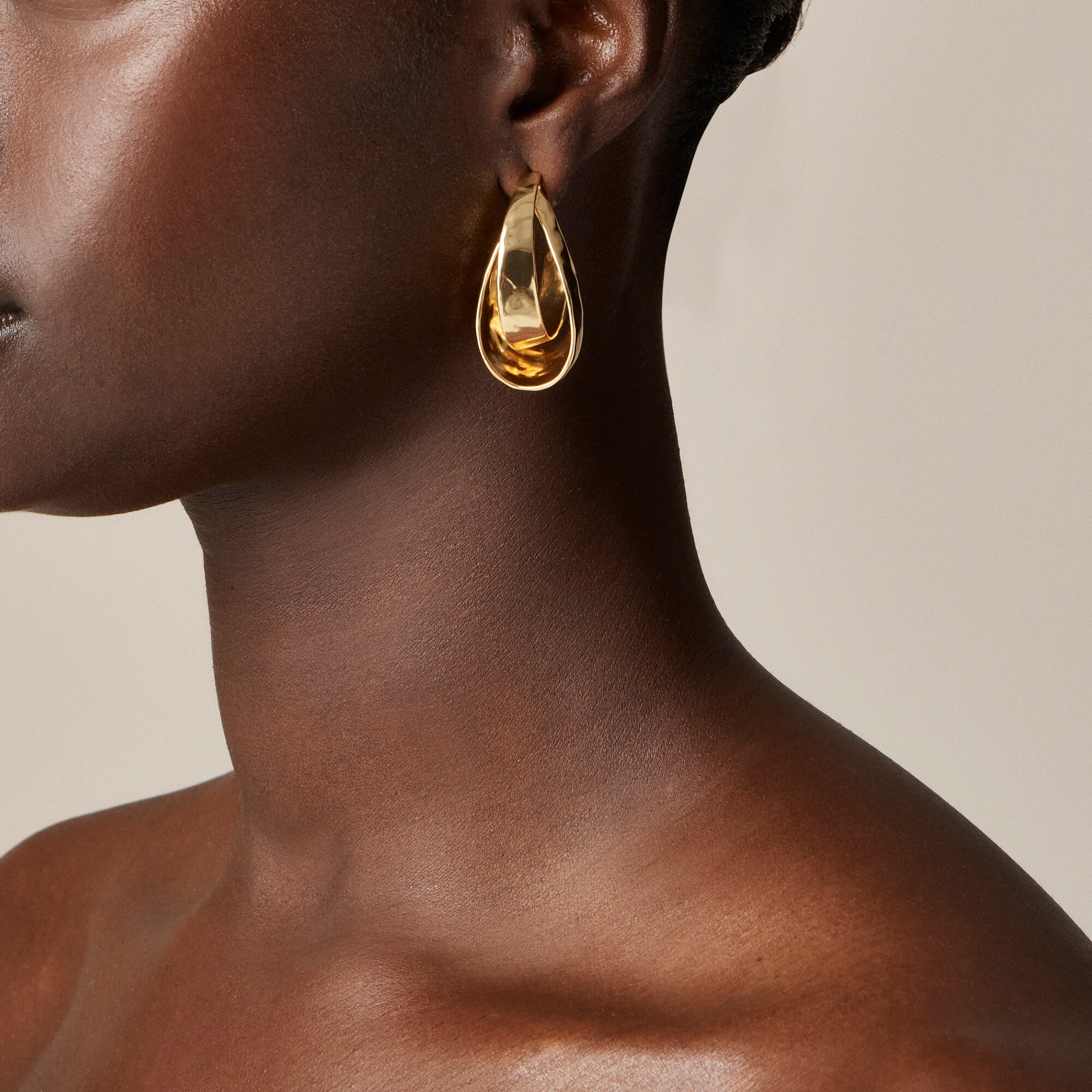 J.Crew: Interlocked Teardrop Hoop Earrings For Women