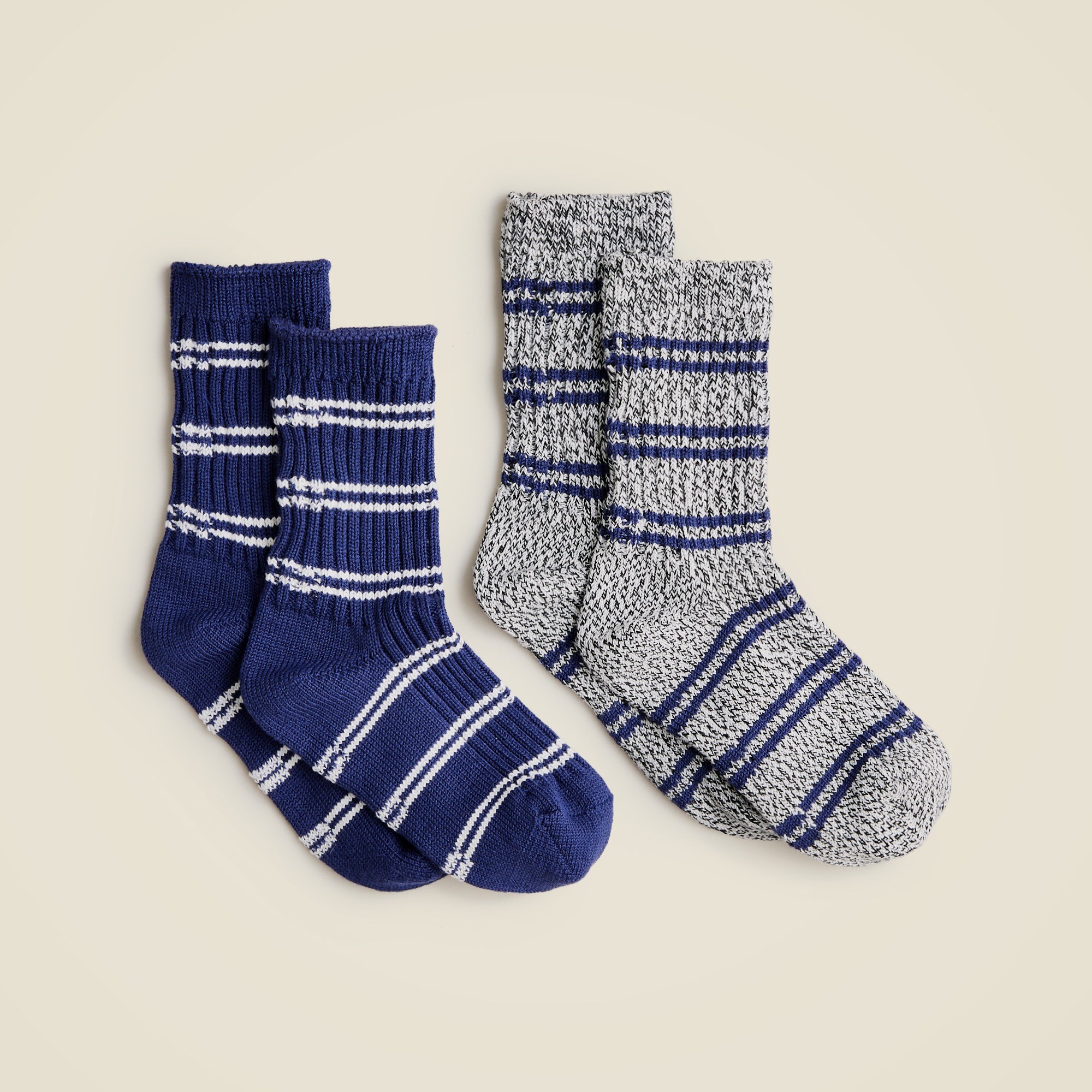 Kids' Striped Knit Socks Two-pack For Boys | J.Crew
