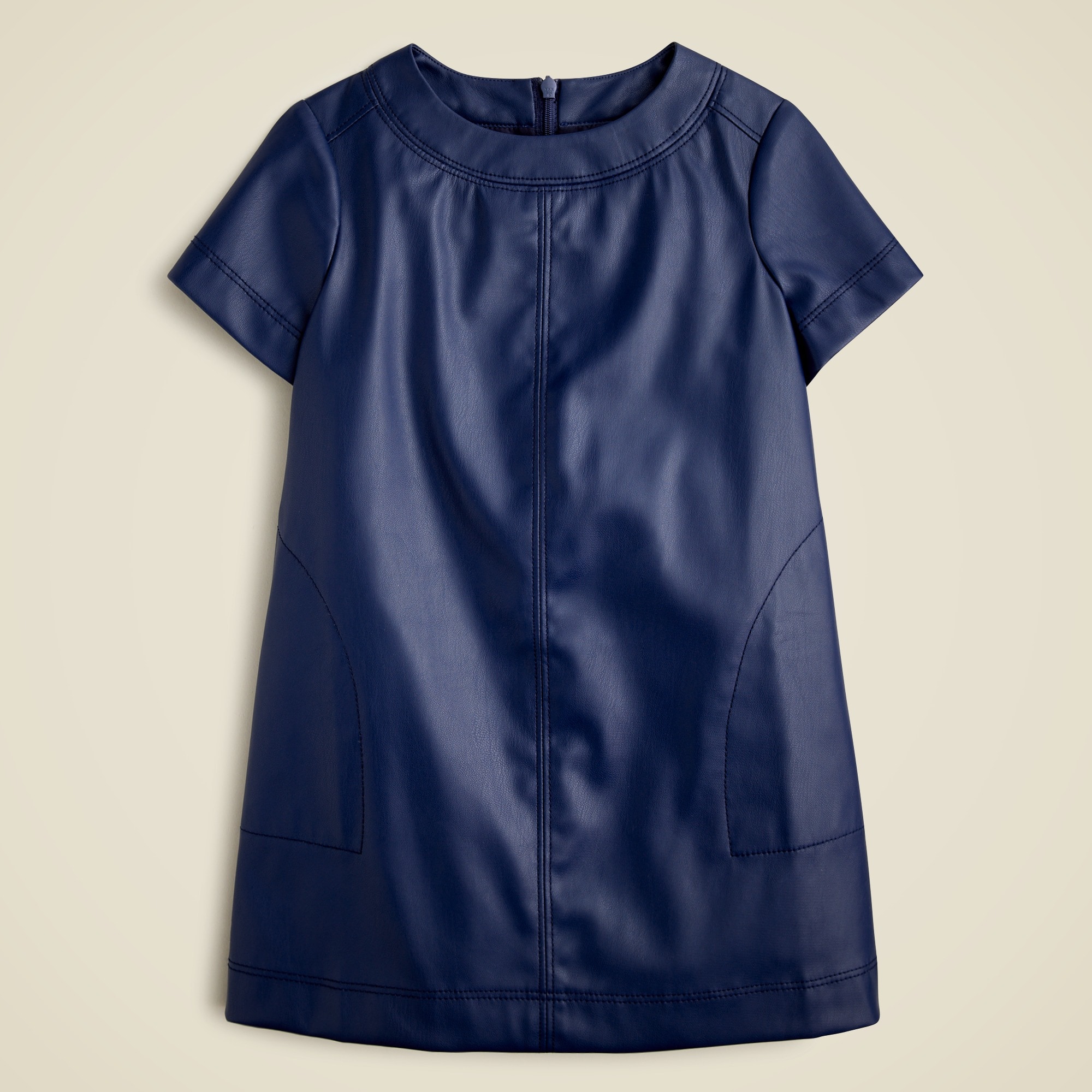 J.Crew: Girls' Shift Dress In Faux Leather For Girls
