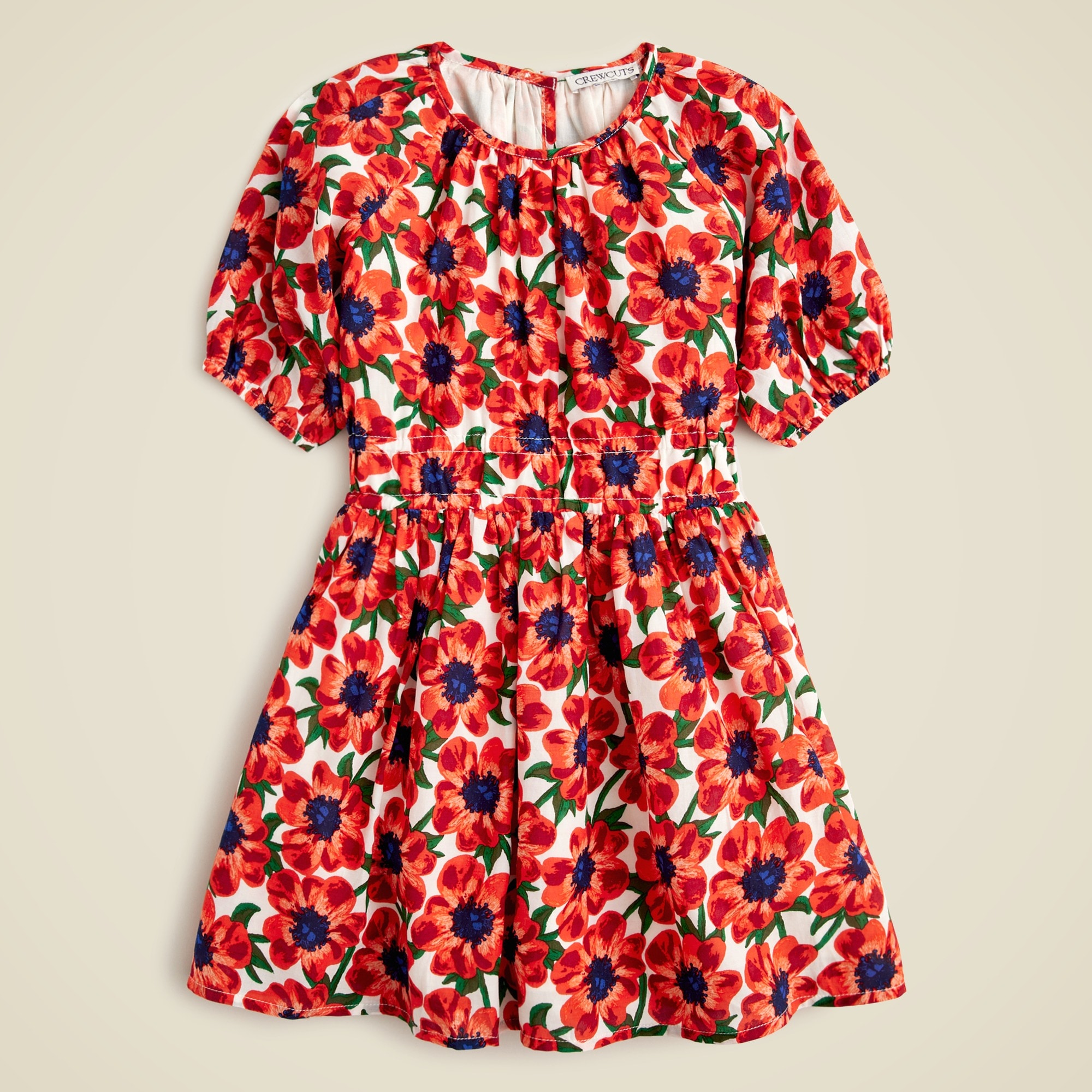 J.Crew: Girls' Puff-sleeve Dress In Cotton Voile Floral For Girls