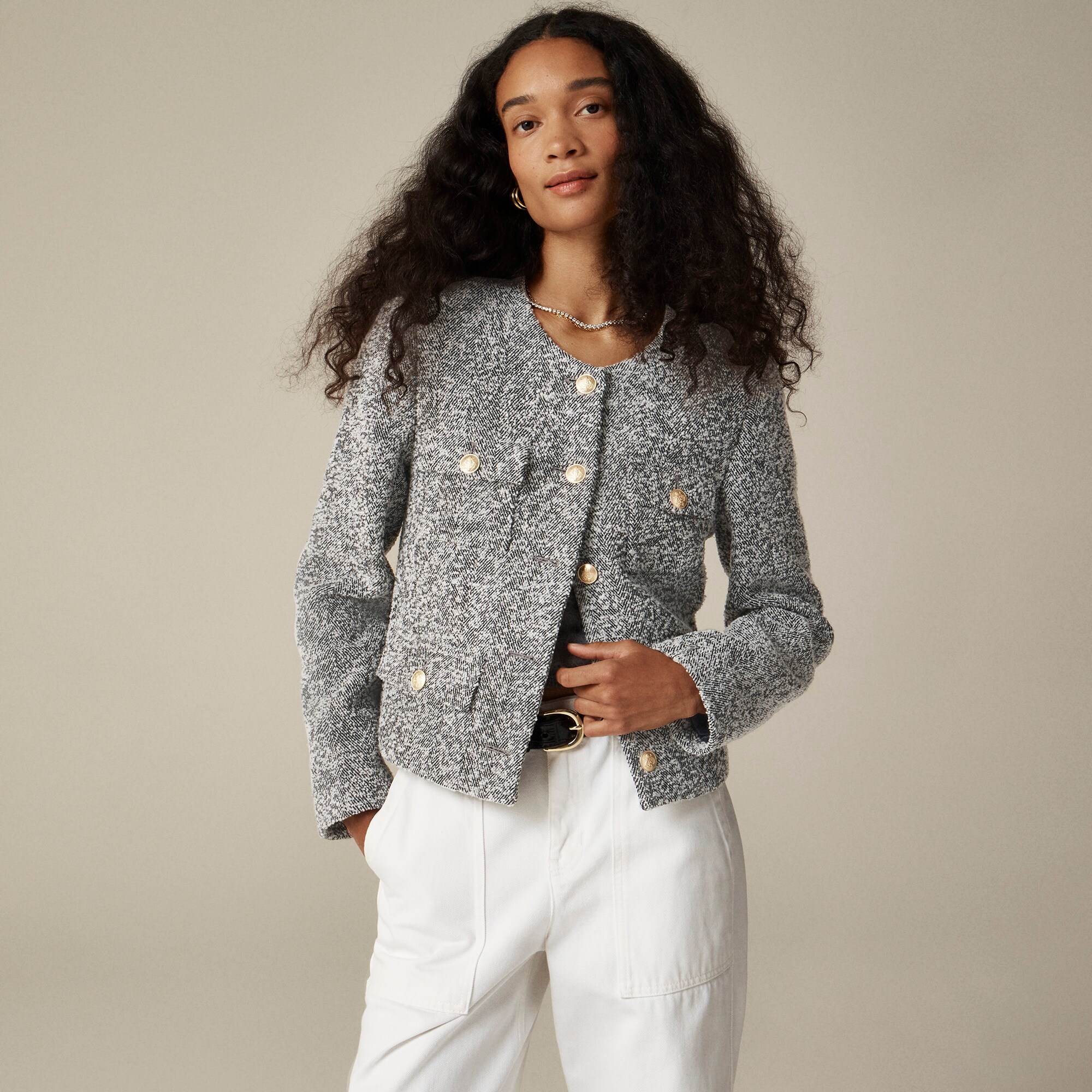 J.Crew: Isabelle Lady Jacket In Italian Flecked Herringbone For Women