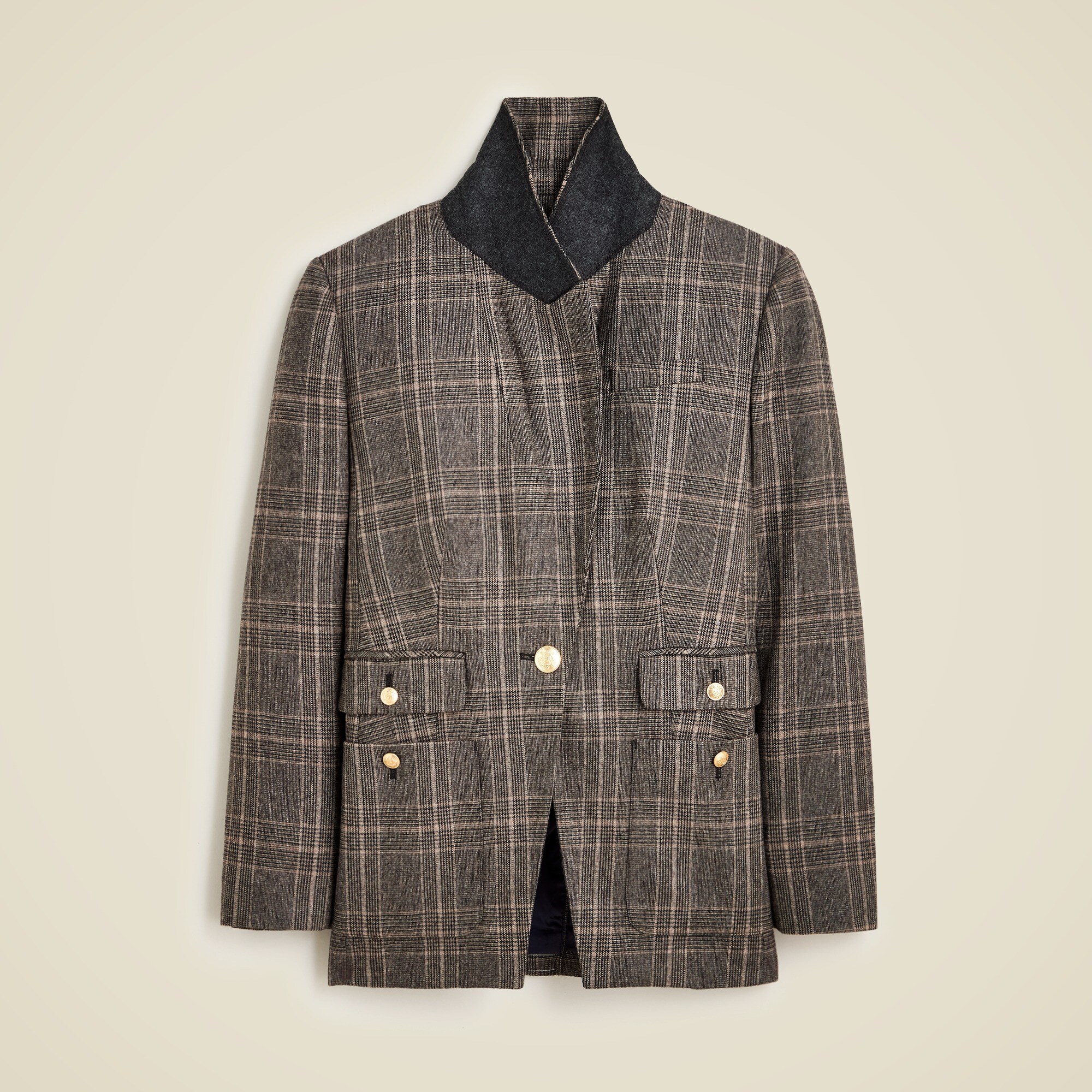 J.Crew: Vivienne Blazer In Plaid Italian Wool Blend For Women