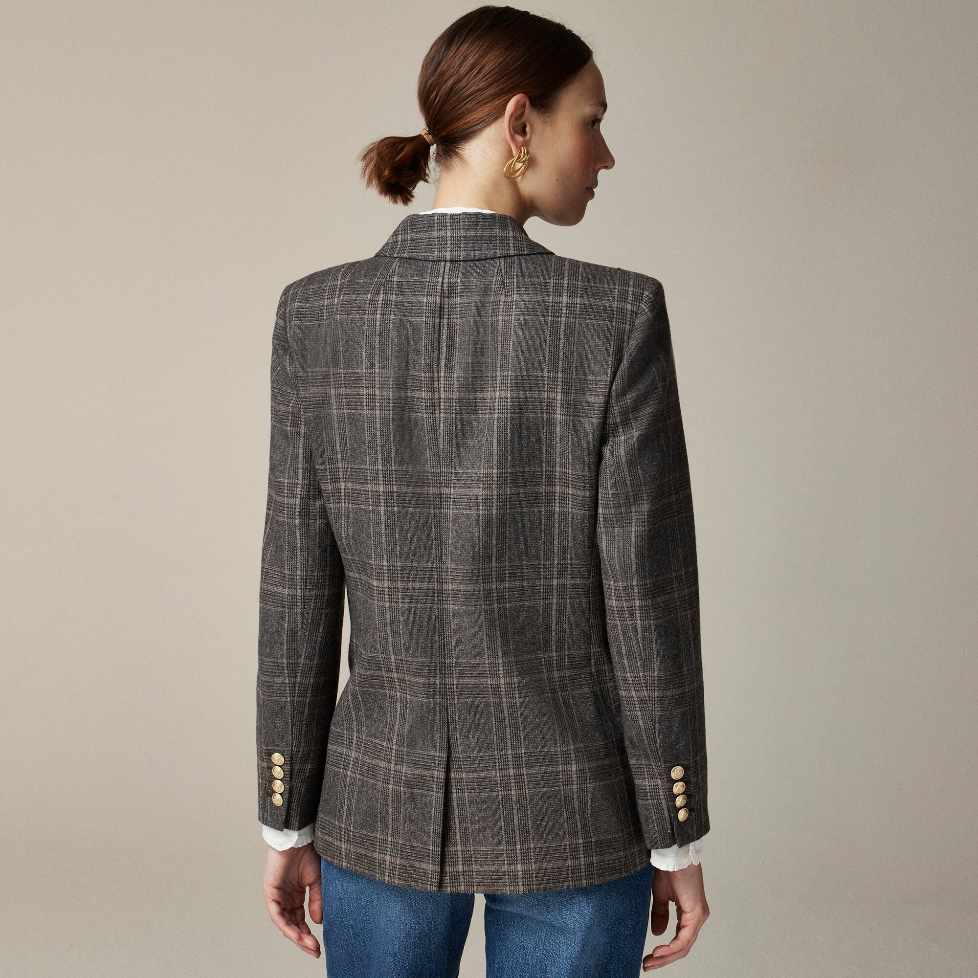 J.Crew: Vivienne Blazer In Plaid Italian Wool Blend For Women