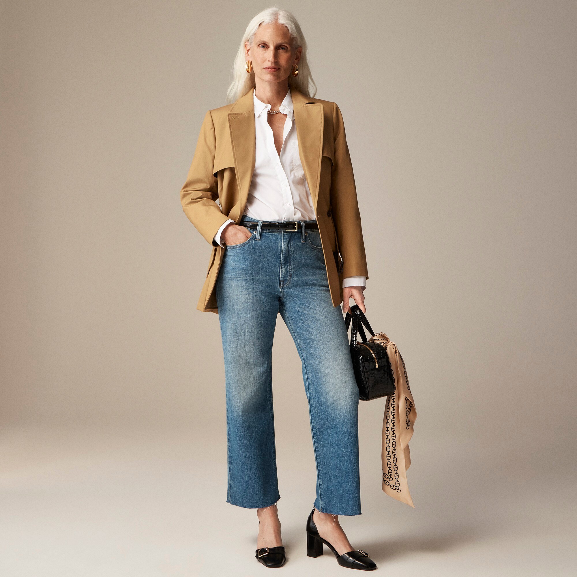 J.Crew: High-rise Cropped Kickout Jean In 1996 Semi-stretch For Women