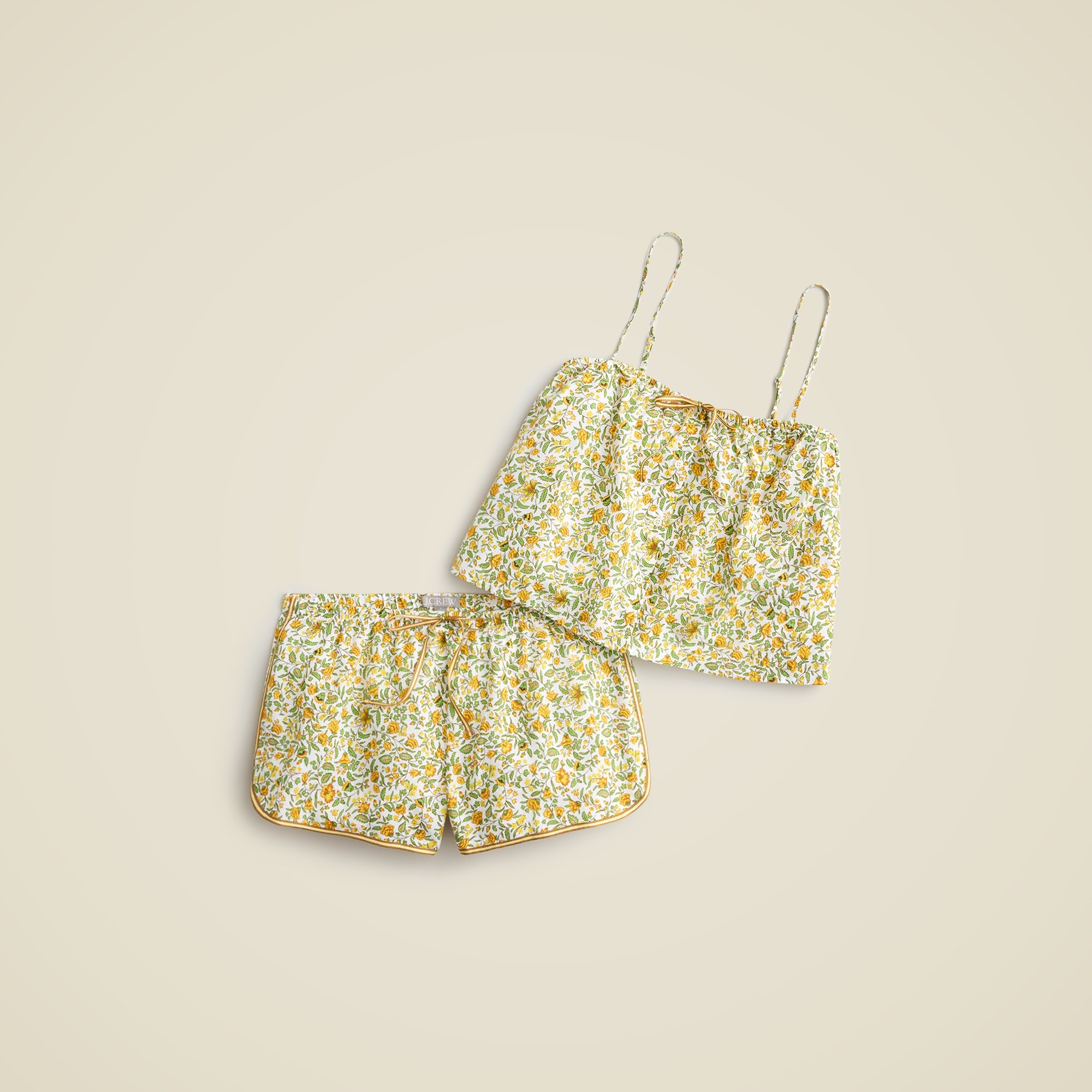 Camisole Short Set In Floral Vines Linen-cotton Blend For Women | J.Crew