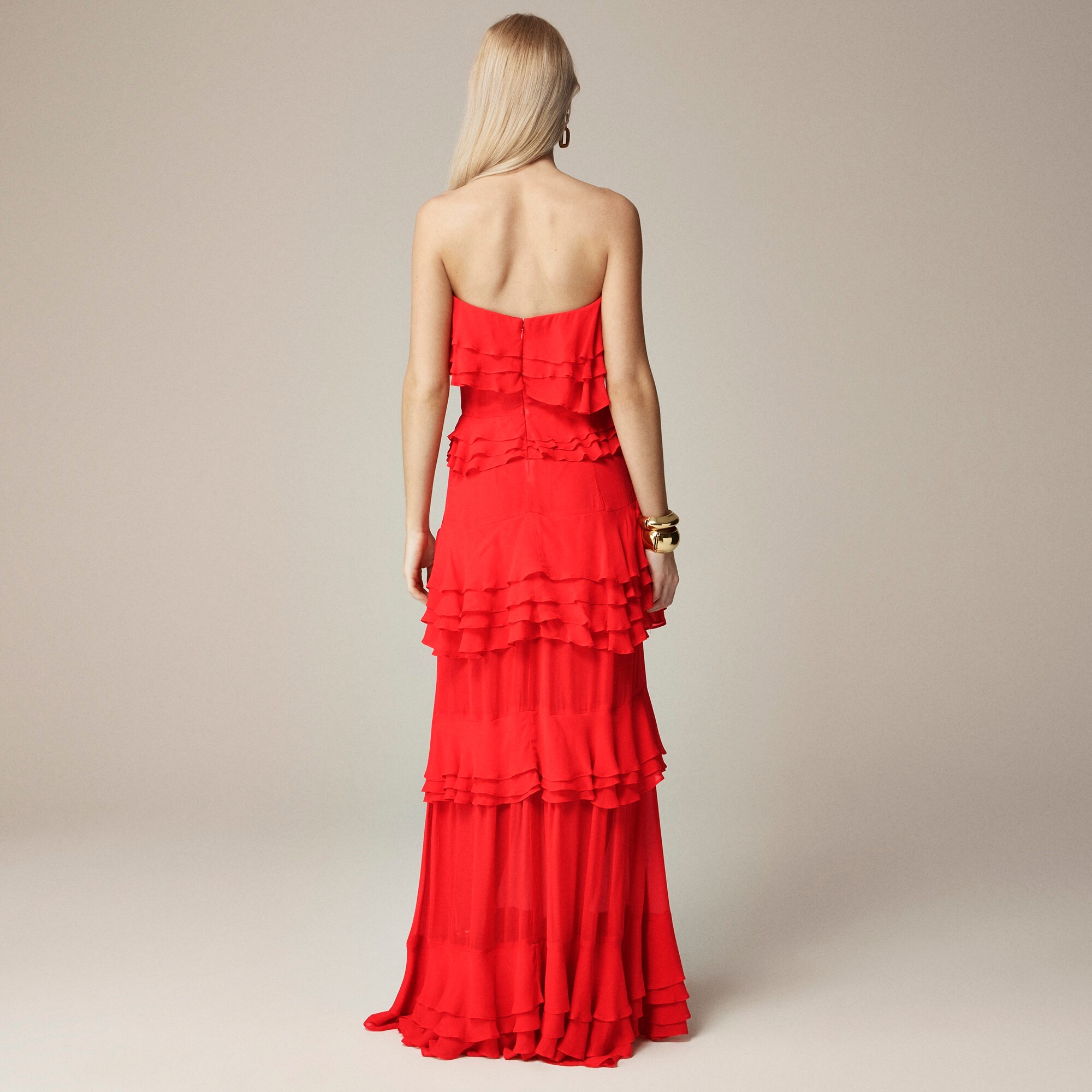 J.Crew: Collection Tiered Ruffle Dress In Chiffon For Women