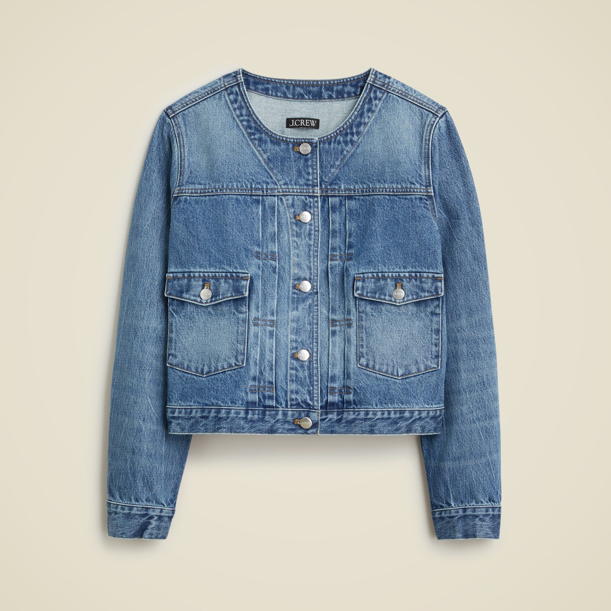 J.Crew: Pleated Denim Lady Jacket For Women