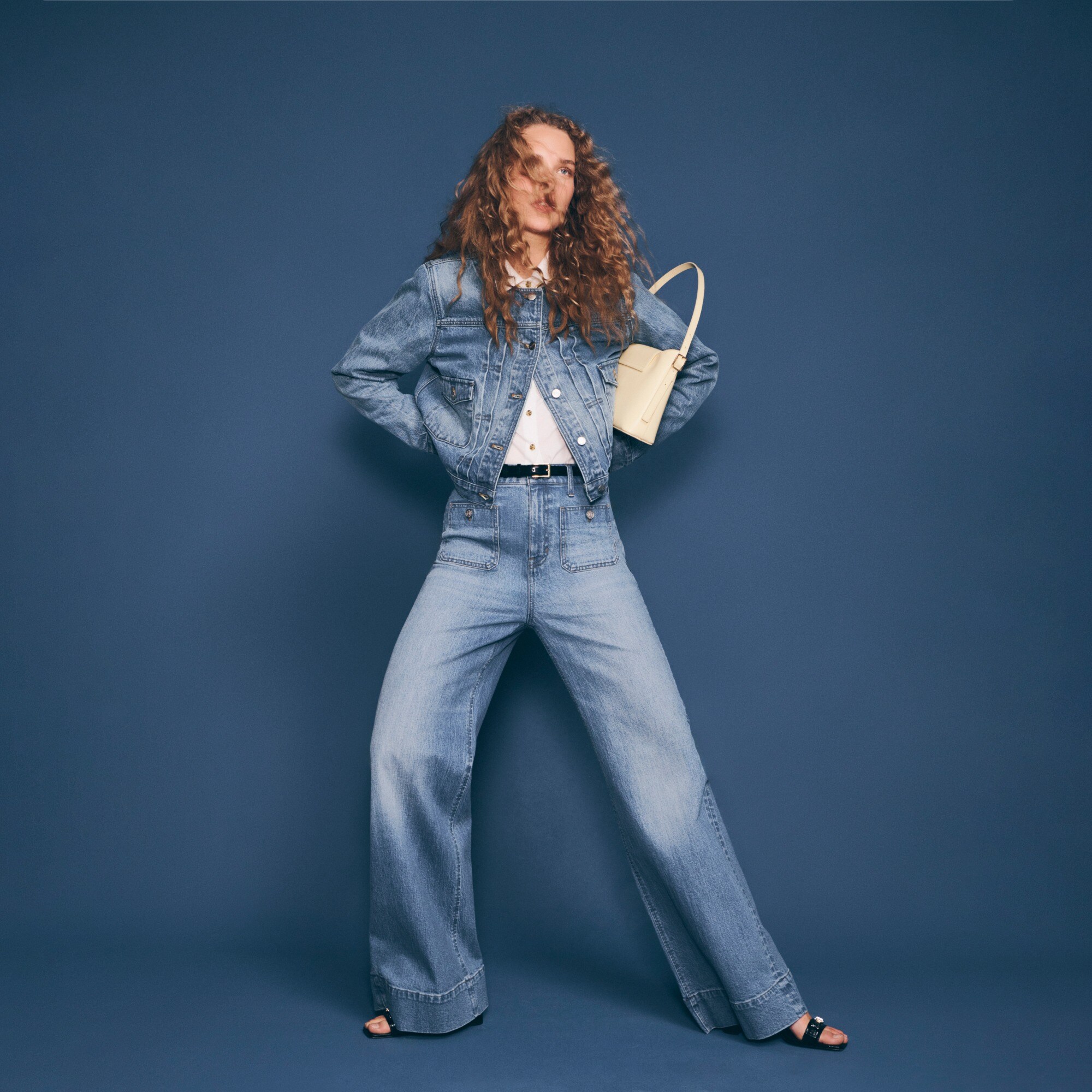 J.Crew: Pleated Denim Lady Jacket For Women