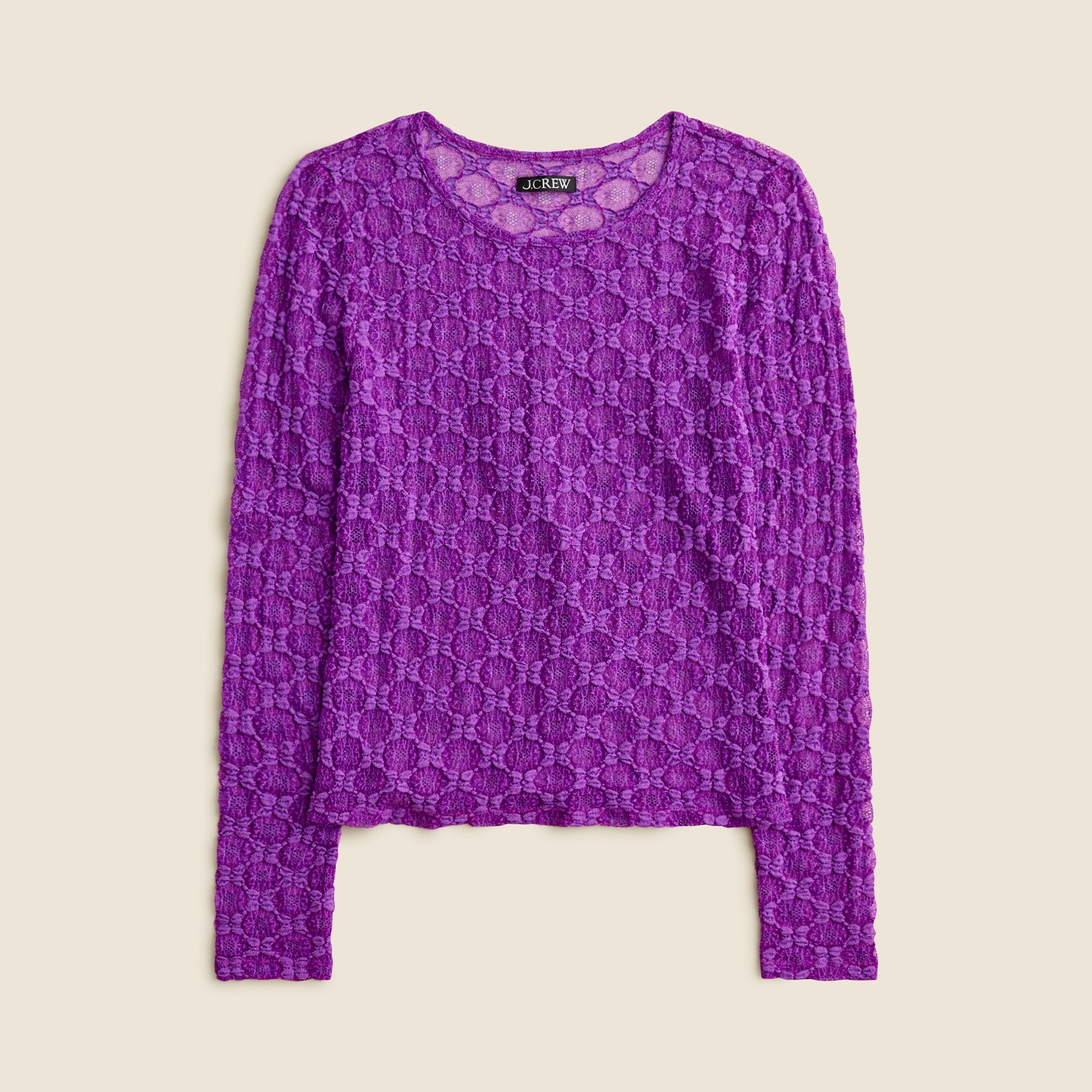 J.Crew: Lace Long-sleeve Top For Women