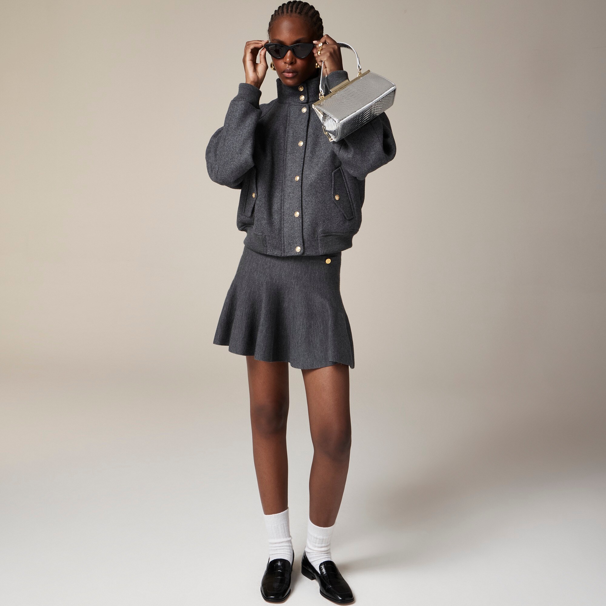J.Crew: Flight Jacket In Italian Wool Blend For Women