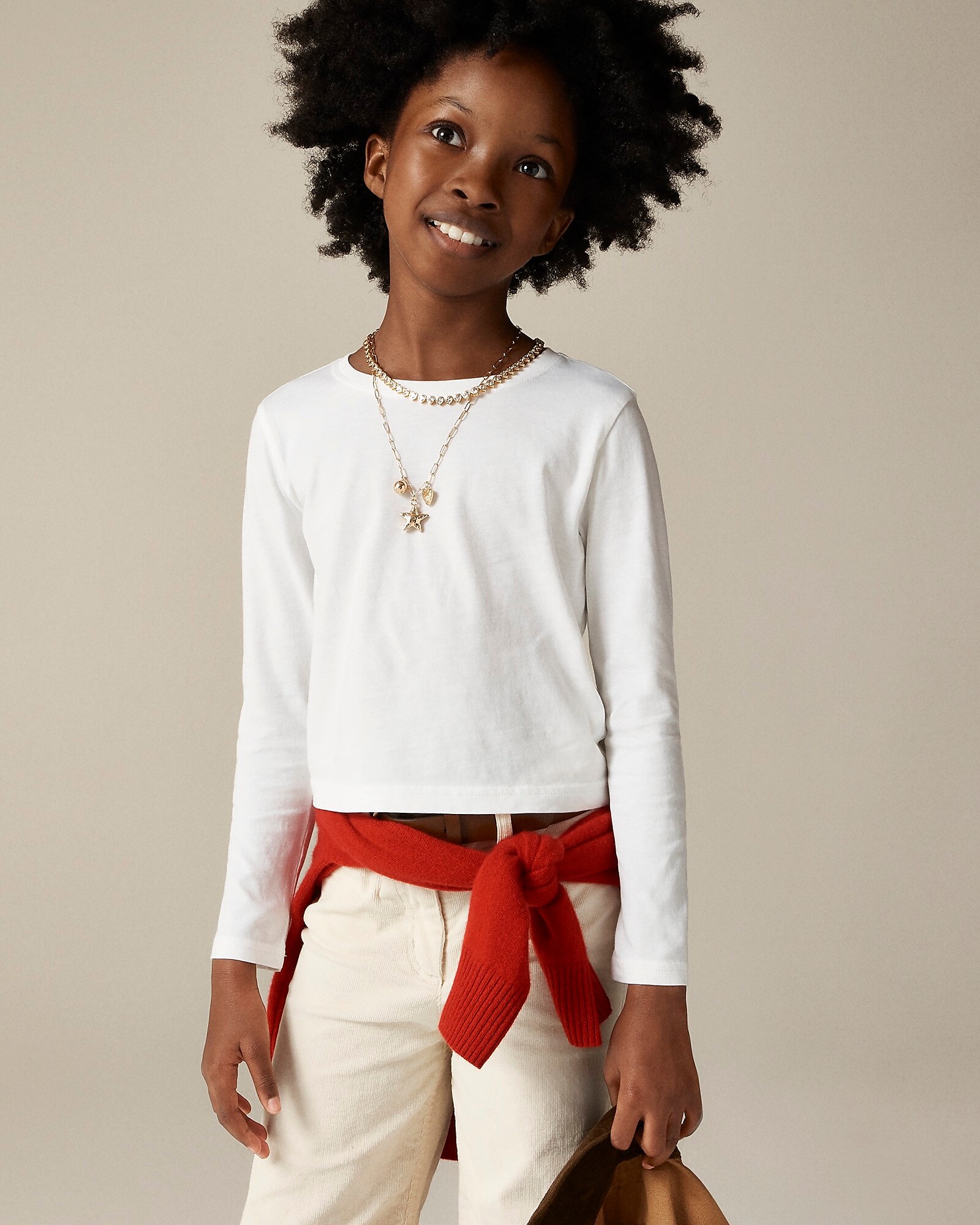 J.Crew: Girls' Long-sleeve Garment-dyed T-shirt In Broken-in J.Crew: Girls' Long-sleeve Garment-dyed T-shirt In Broken-in