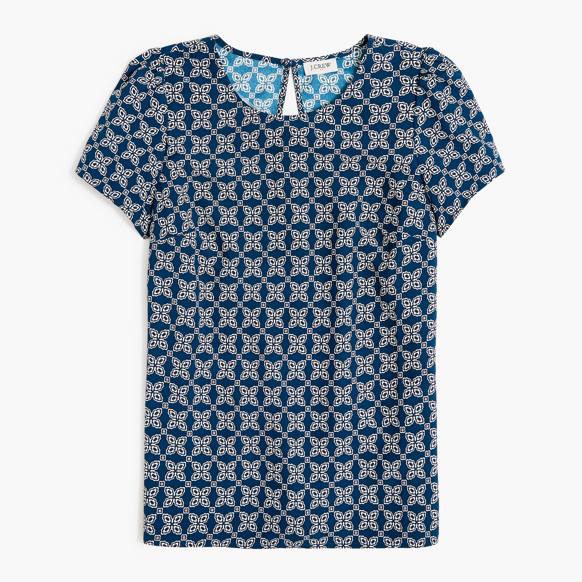 Factory: Printed Short-sleeve Crepe Top For Women