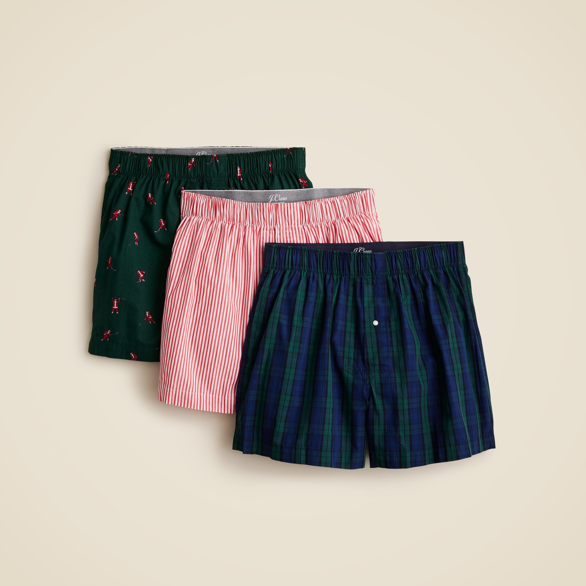 J.Crew: Cotton Poplin Boxers Three-pack For Men