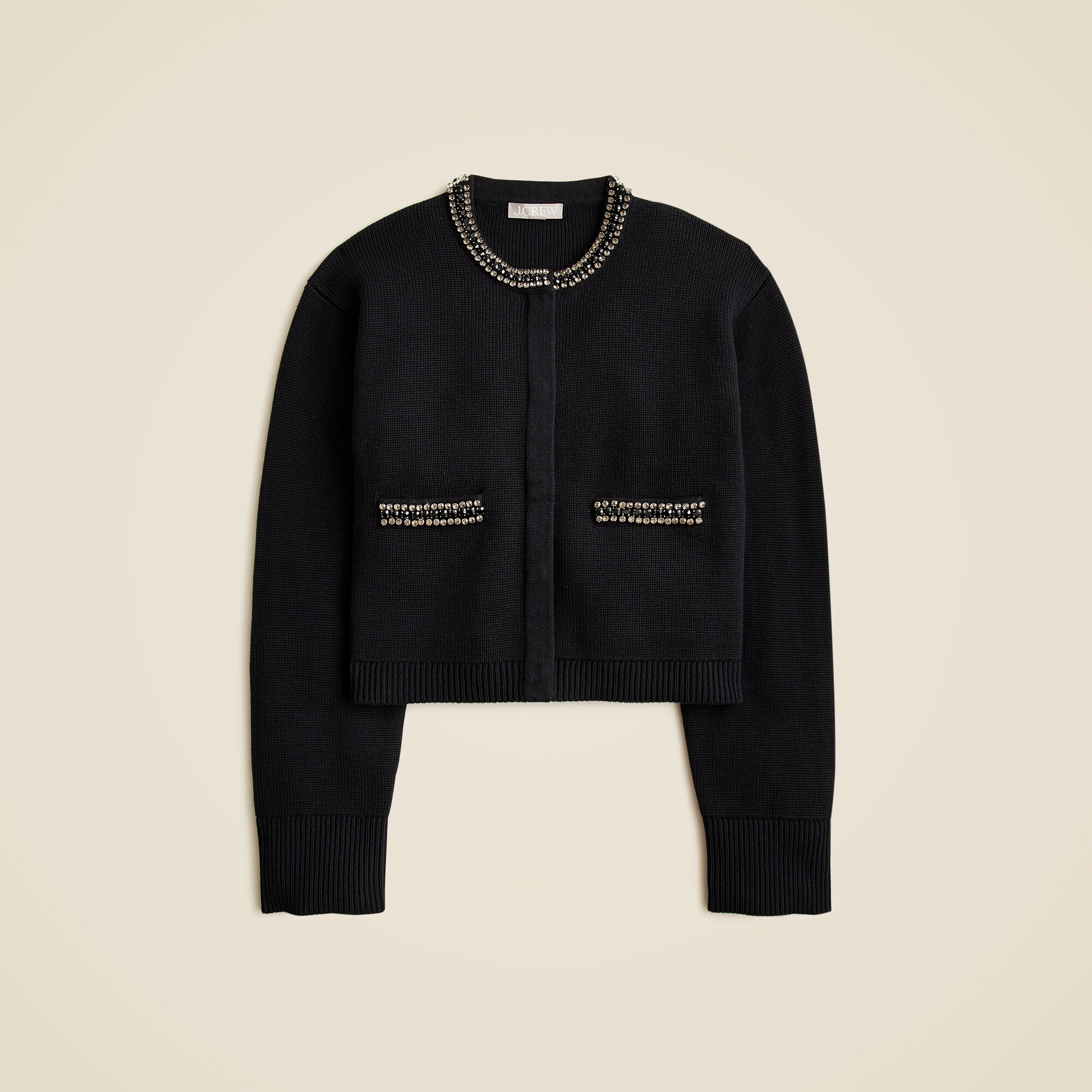 New Relaxed Emilie Sweater Lady Jacket With Jewel Trim For Women | J.Crew