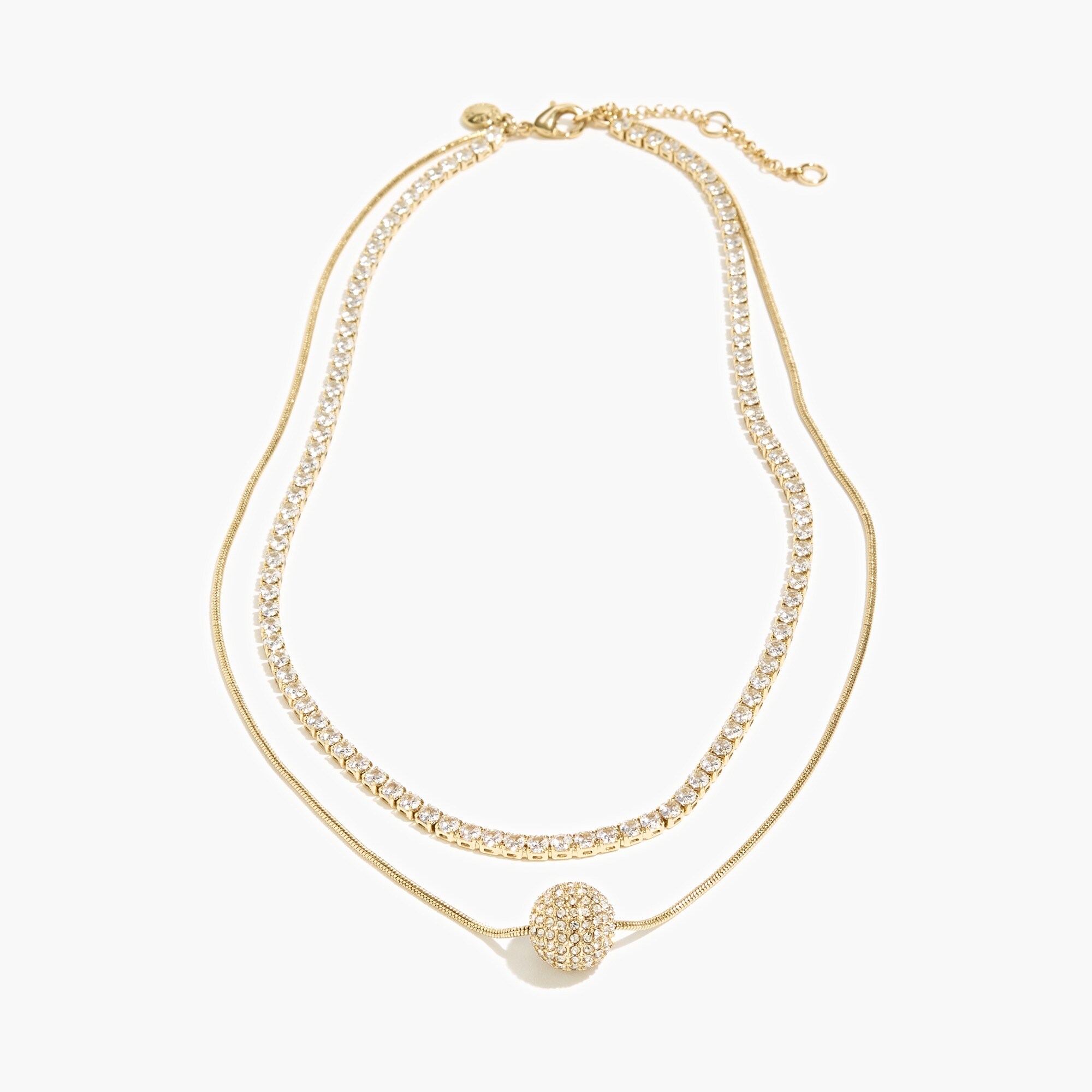 Layered Pavé Ball Pendant Necklace For Women | Factory