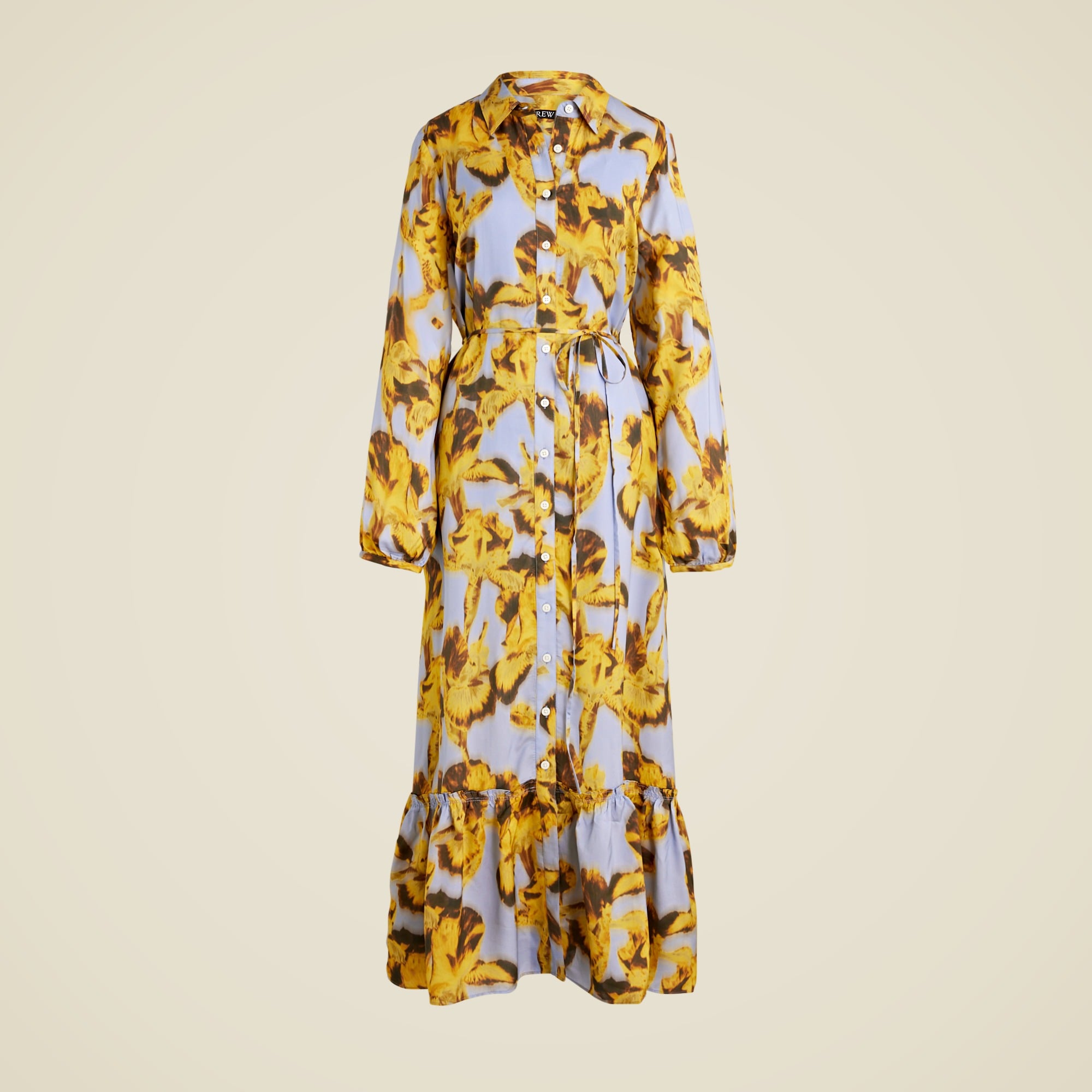 J.Crew: Long Amelia Shirtdress In Floral Drapey Viscose Twill For Women