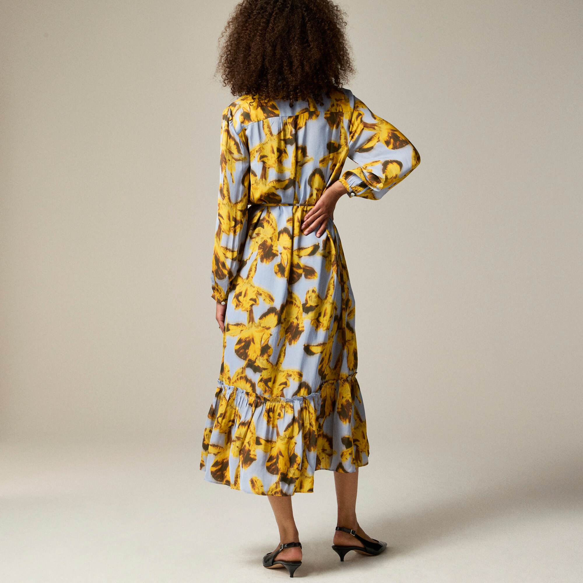 Long Amelia Shirt-dress In Floral Drapey Viscose Twill For Women | J.Crew