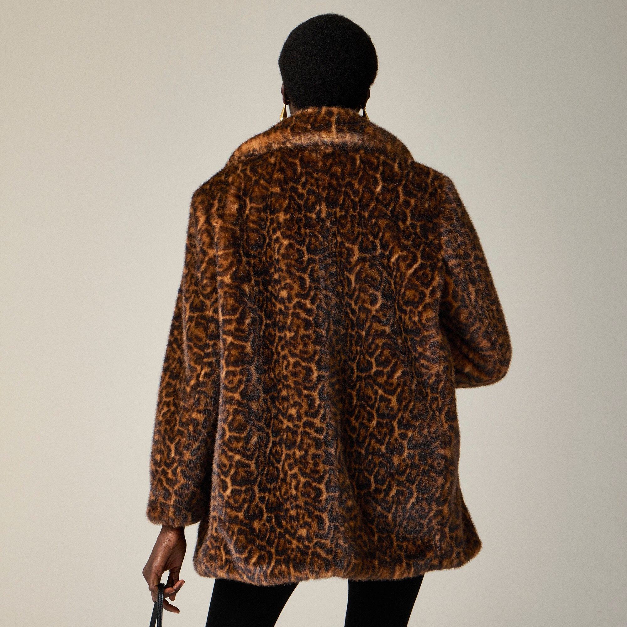 J.Crew: Faux-fur Peacoat In Leopard Print For Women