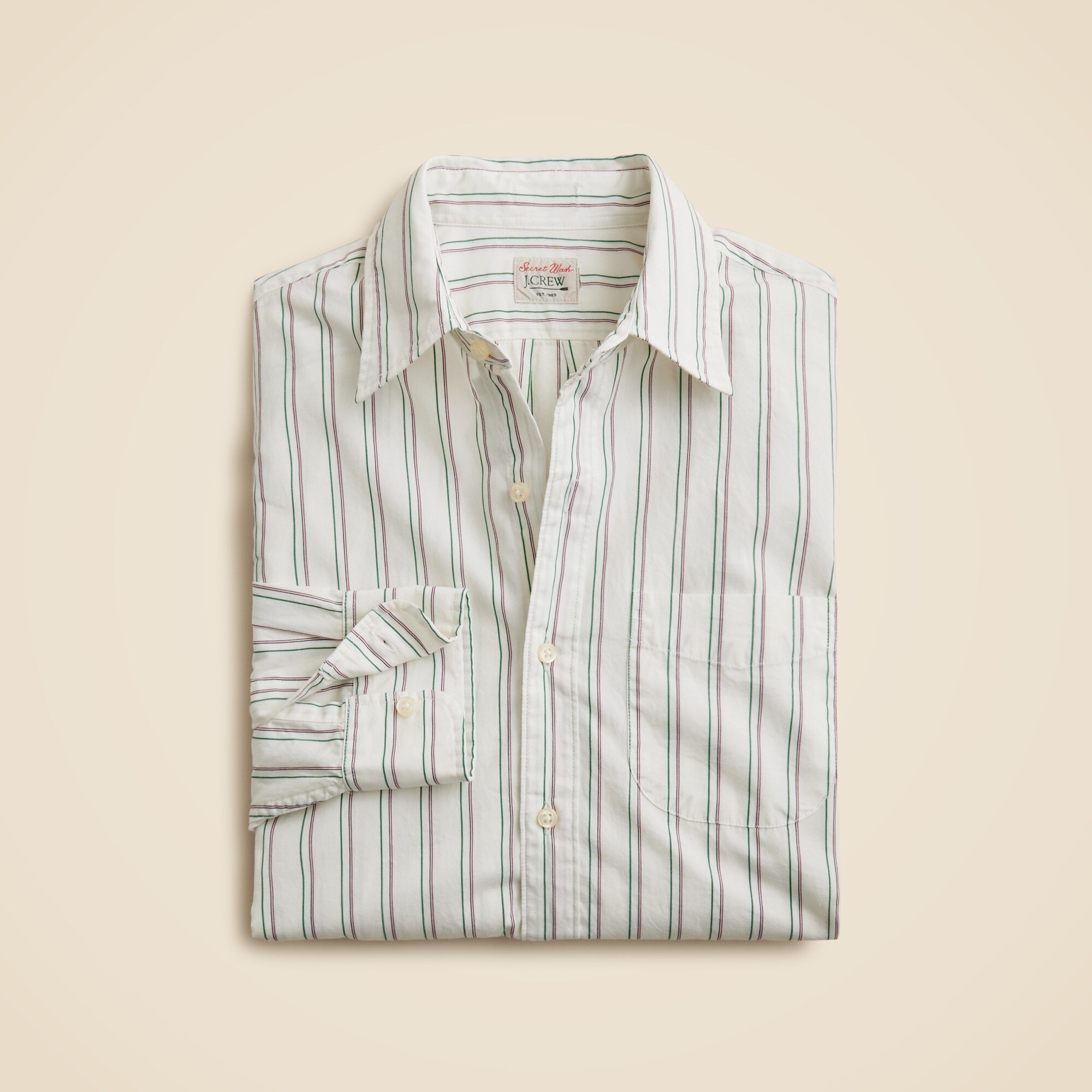 J.Crew: Secret Wash Cotton Poplin Shirt With Point Collar For Men