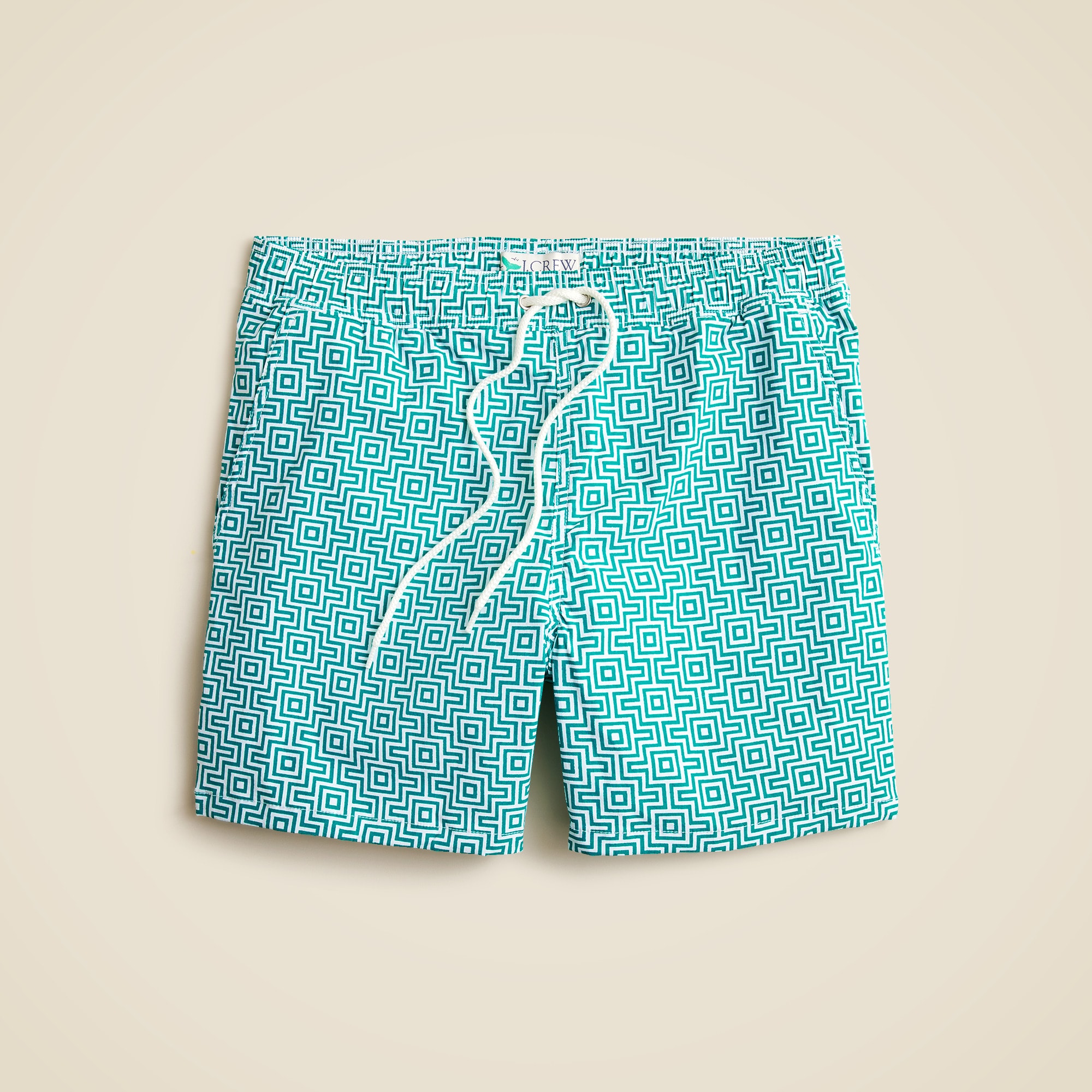 J.Crew: 6'' Stretch Swim Trunk In Print With ECONYL® Nylon For Men