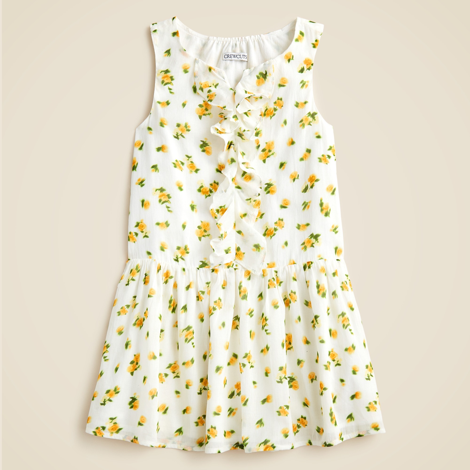 Girls' Drop-waist Ruffle Dress In Blurry Rose Print For Girls | J.Crew