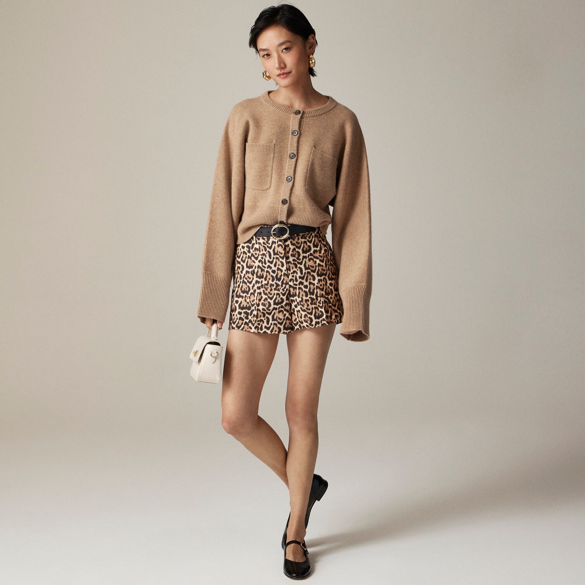 J.Crew: 3" Harbor Short In Leopard Linen For Women