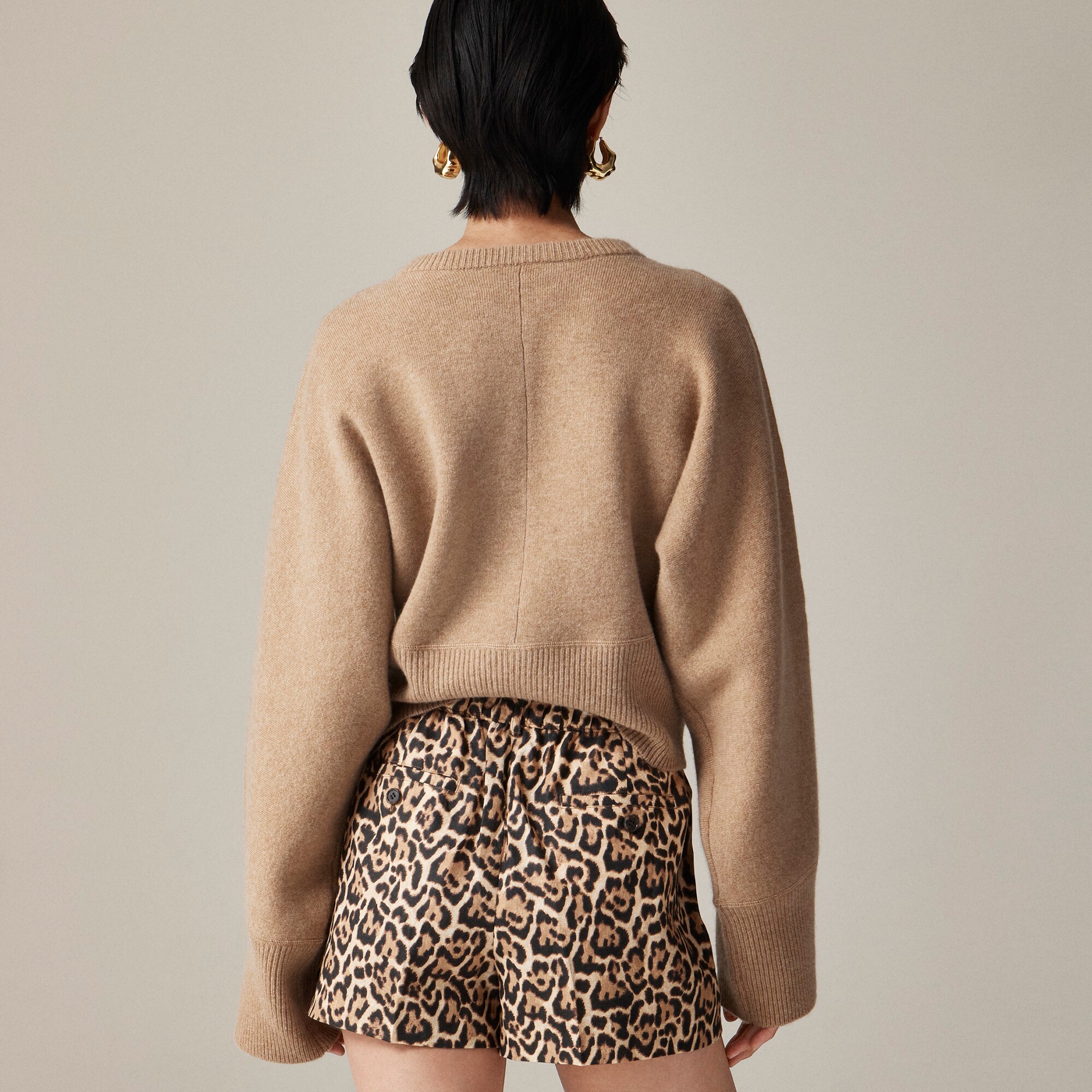 J.Crew: 3" Harbor Short In Leopard Linen For Women