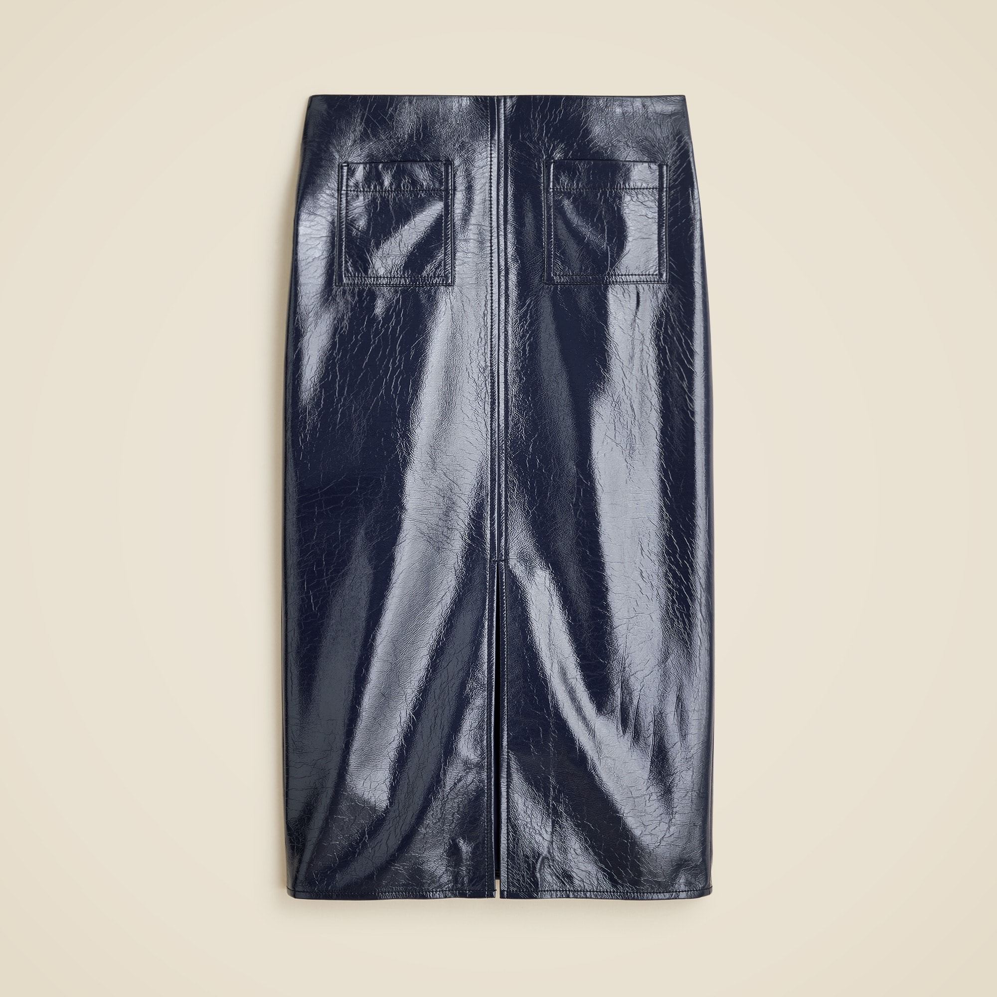 Patch-pocket No.3 Pencil Skirt In Textured Faux Patent Leather For ...