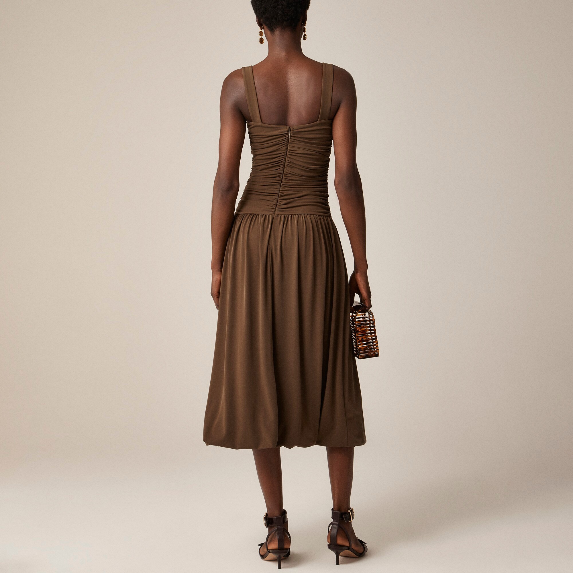 J.Crew: Ruched Drop-waist Bubble Dress In Matte Jersey For Women