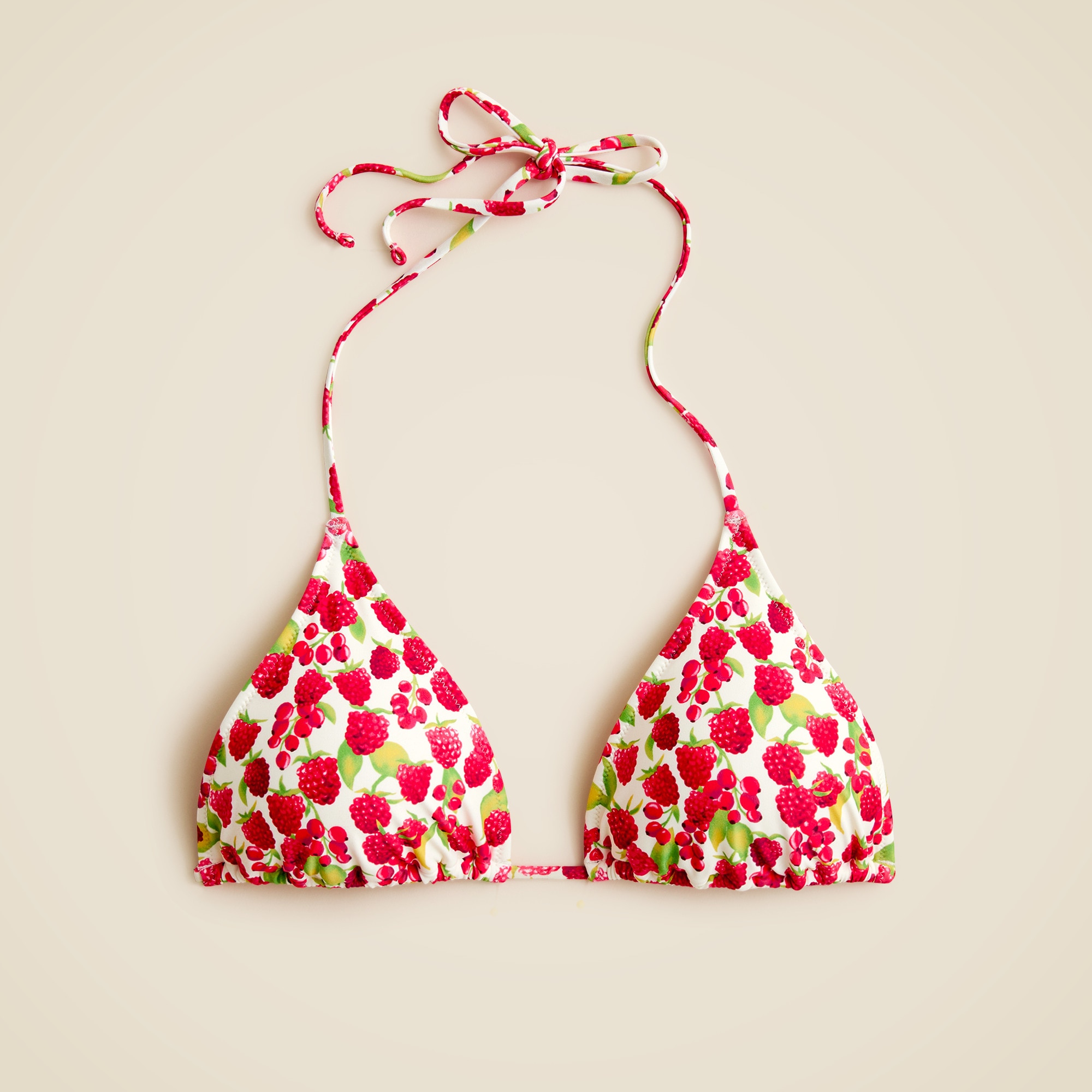 Perfect String Bikini Top In Raspberry Print For Women | J.Crew