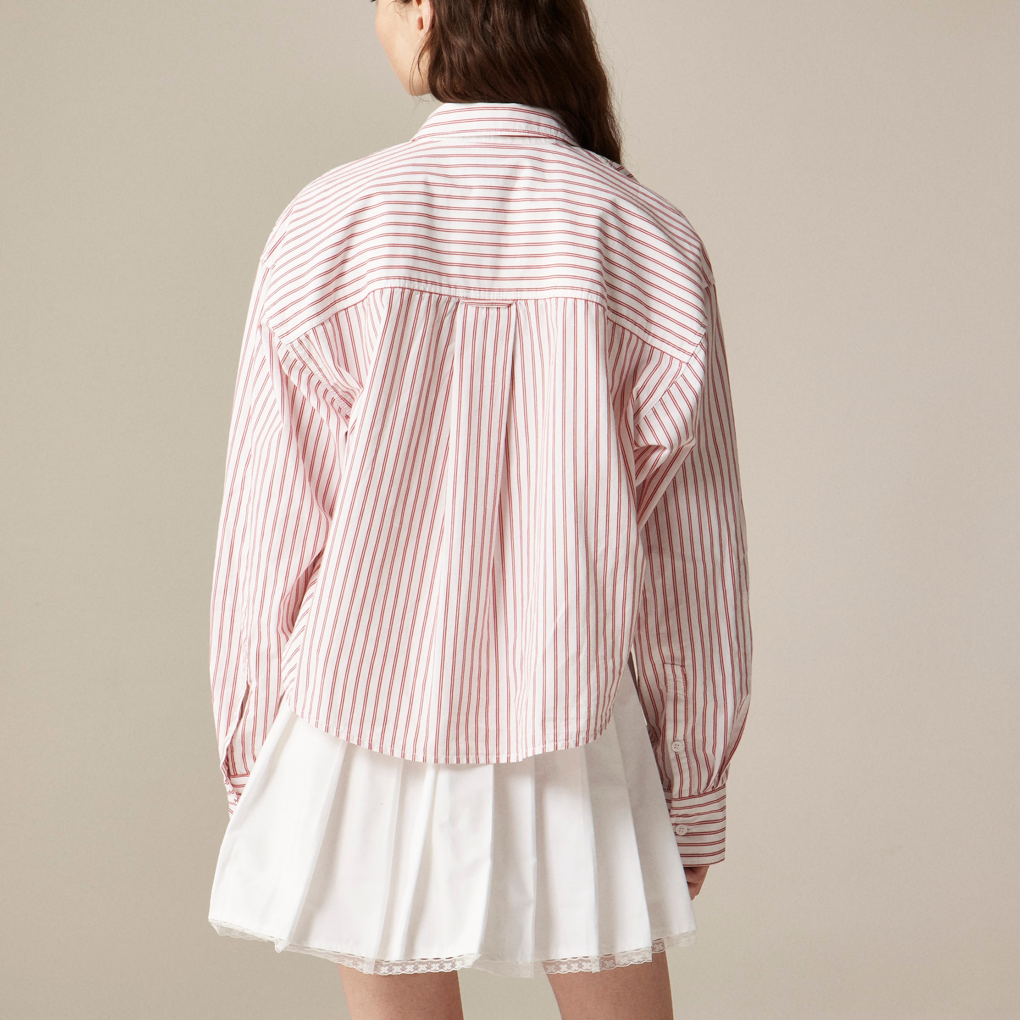 Étienne Cropped Button-up Shirt In Stripe For Women | J.Crew