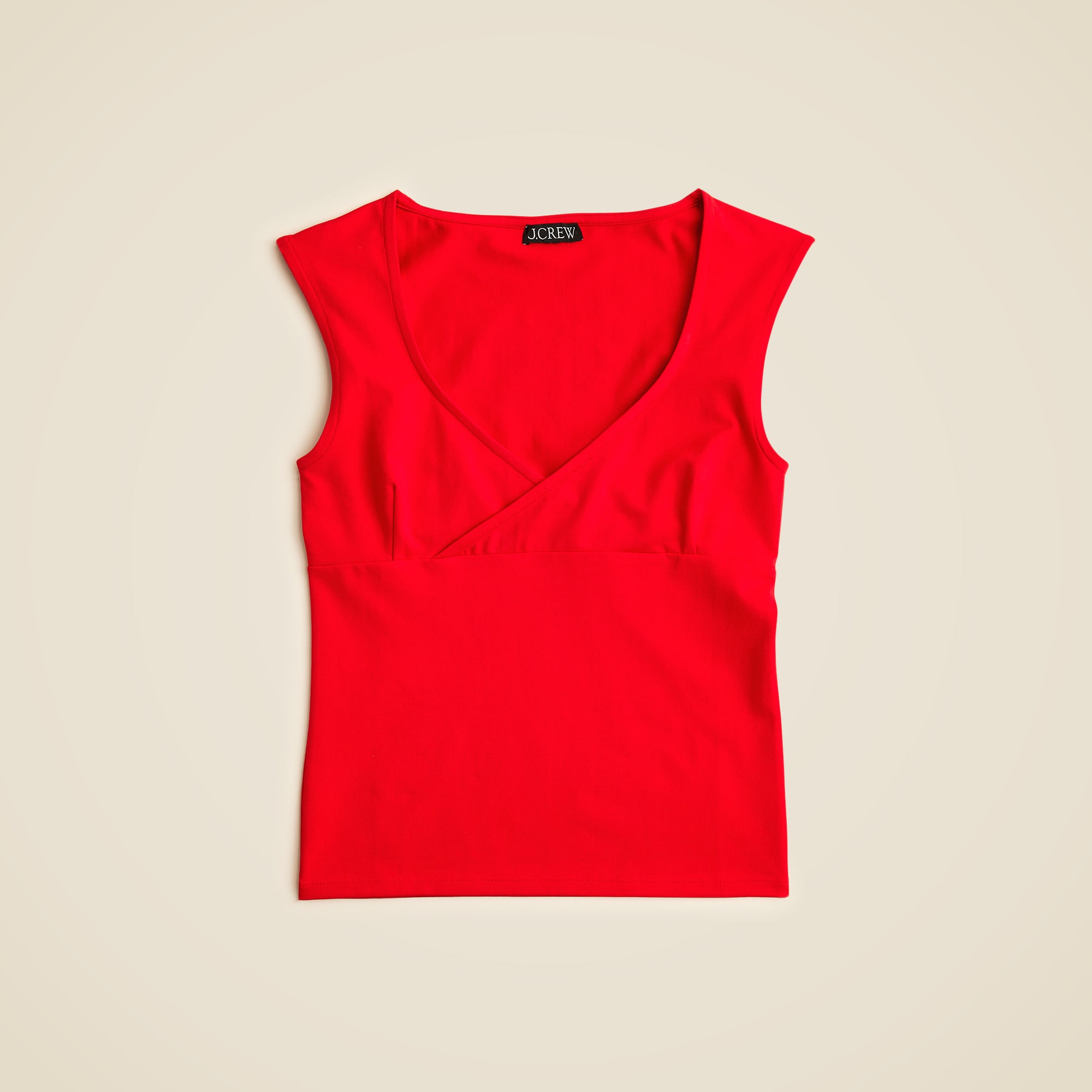 Stretch Cotton Cap-sleeve Crossover Shirt For Women | J.Crew