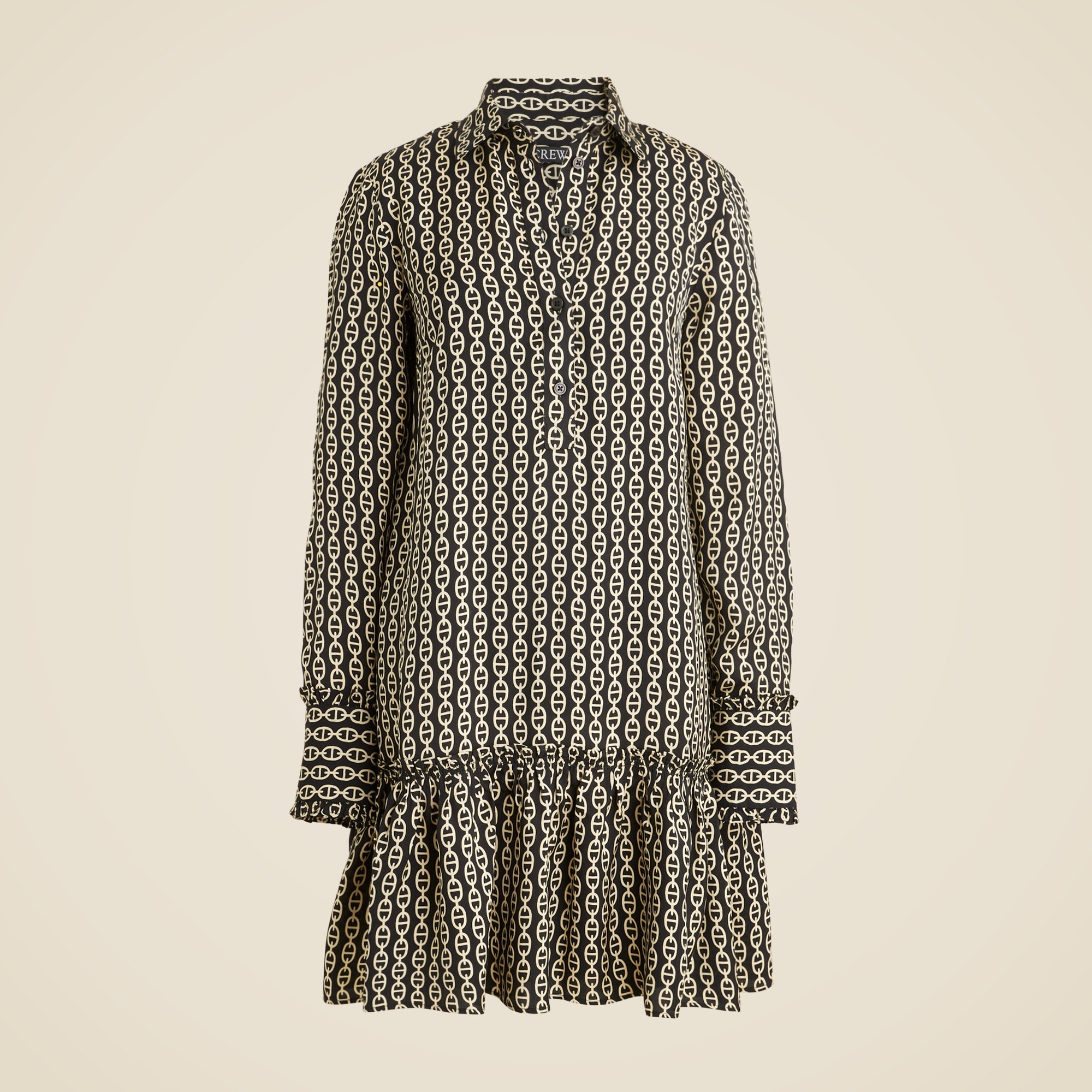 Amelia Popover Shirt-dress In Chain Print For Women | J.Crew