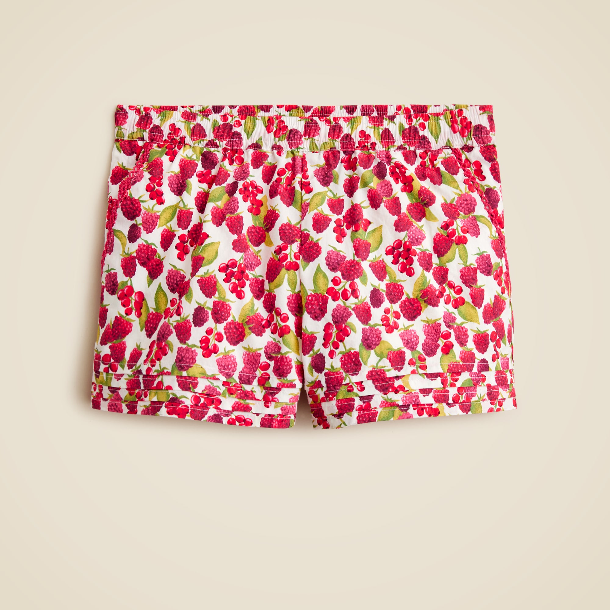 J.Crew: Girls' Pintuck Short In Raspberry Burst Print For Girls