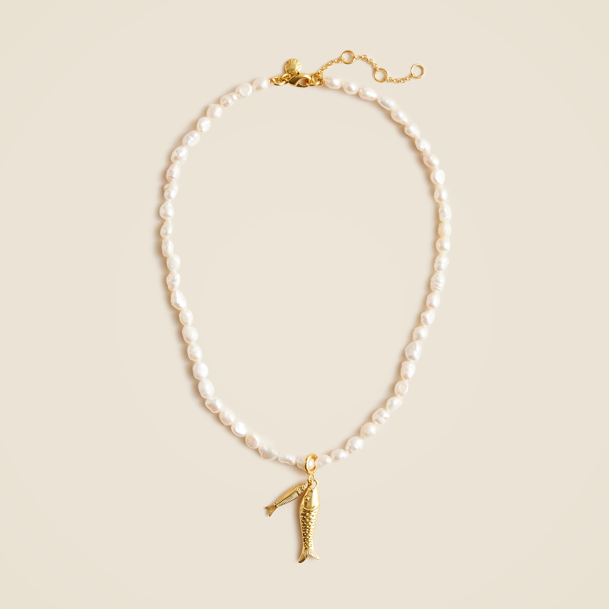 J.Crew: Nautical Pearl Fish Charm Necklace For Women