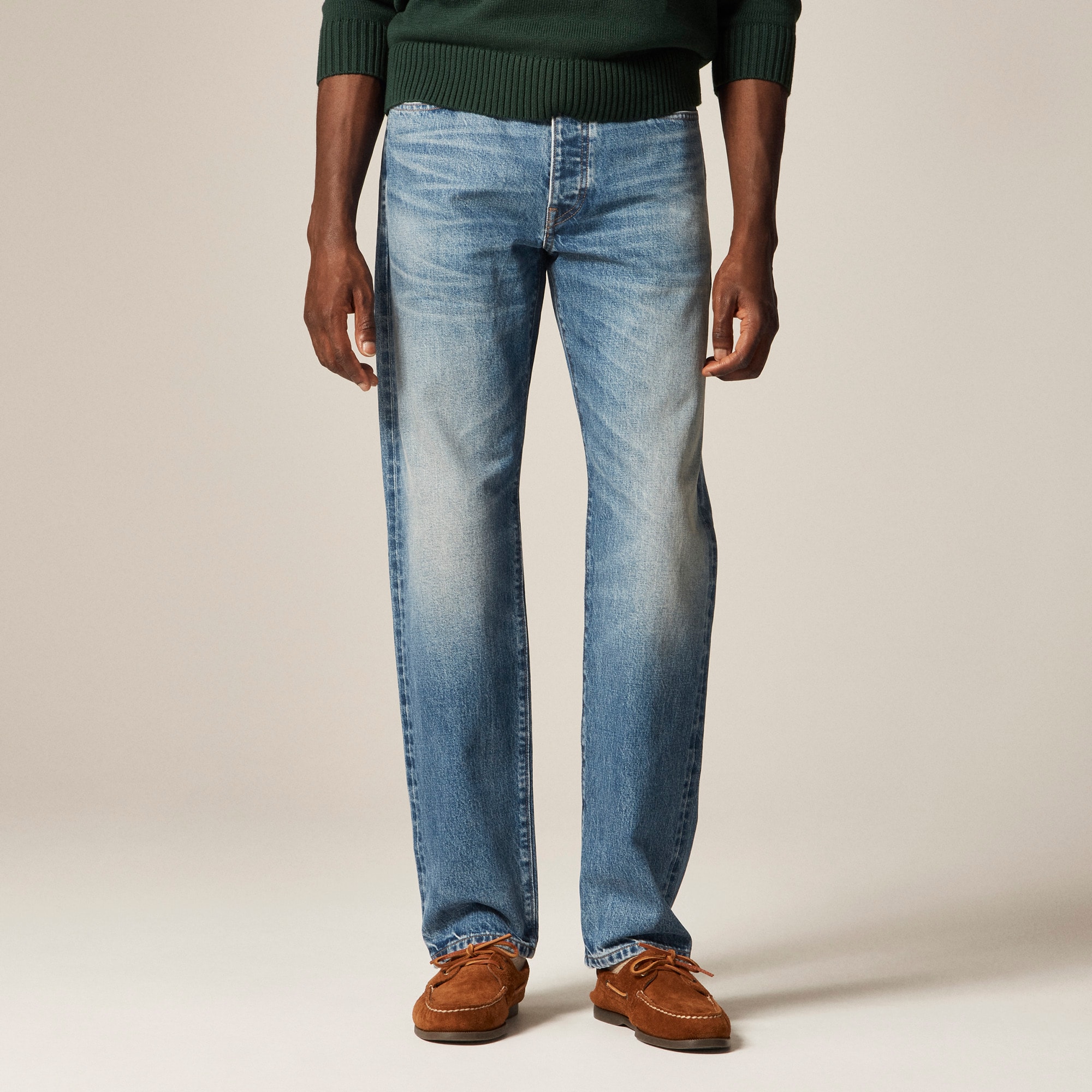 Classic Jean In Vintage Medium Wash Japanese Selvedge Denim For Men | J ...