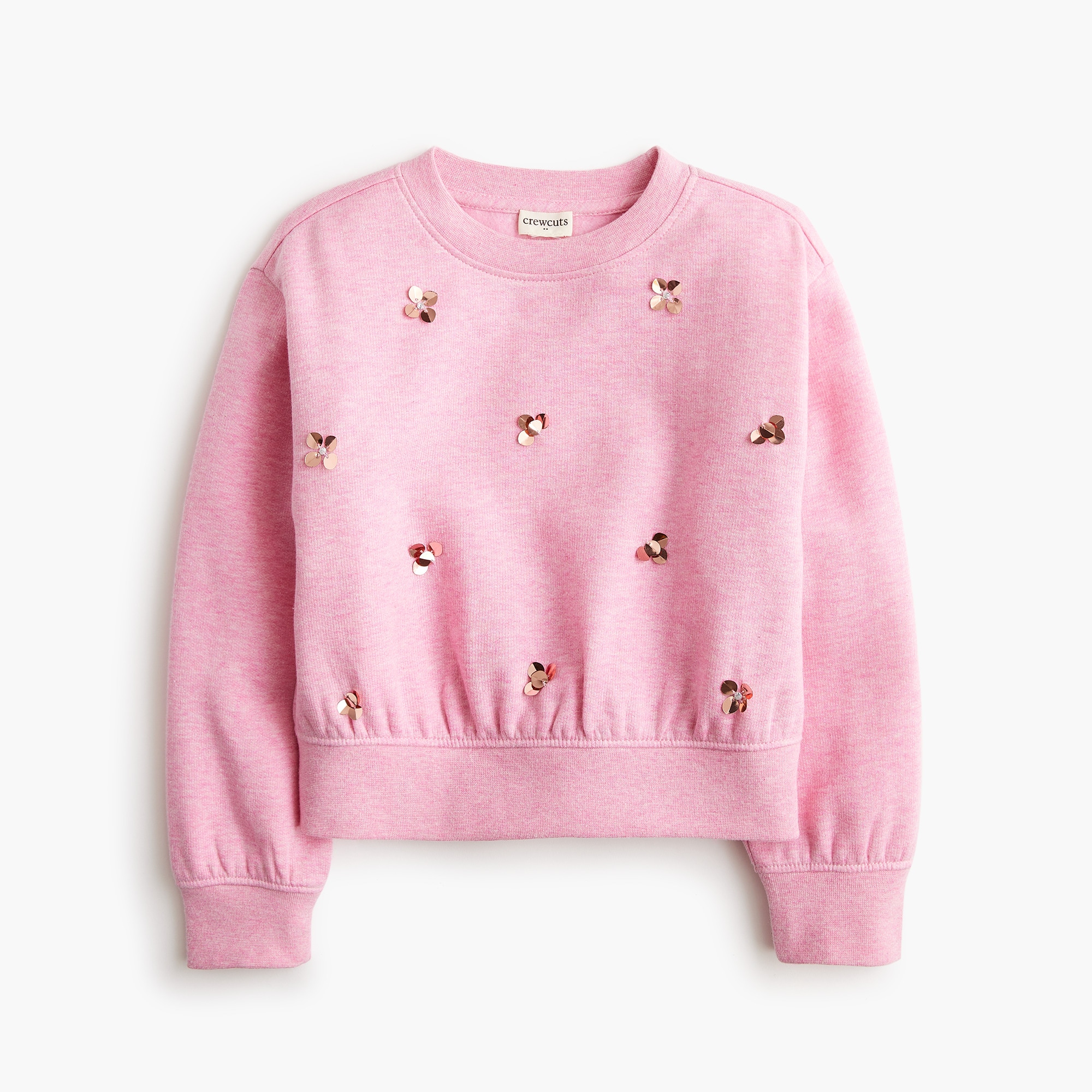 Girls' Sequin Flower Crewneck Sweatshirt For Girls | Factory