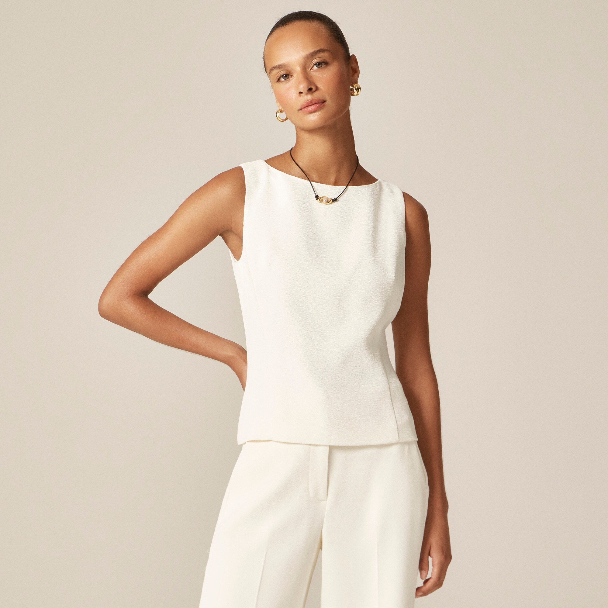 Seamed Shell Top In Bouclé For Women | J.Crew