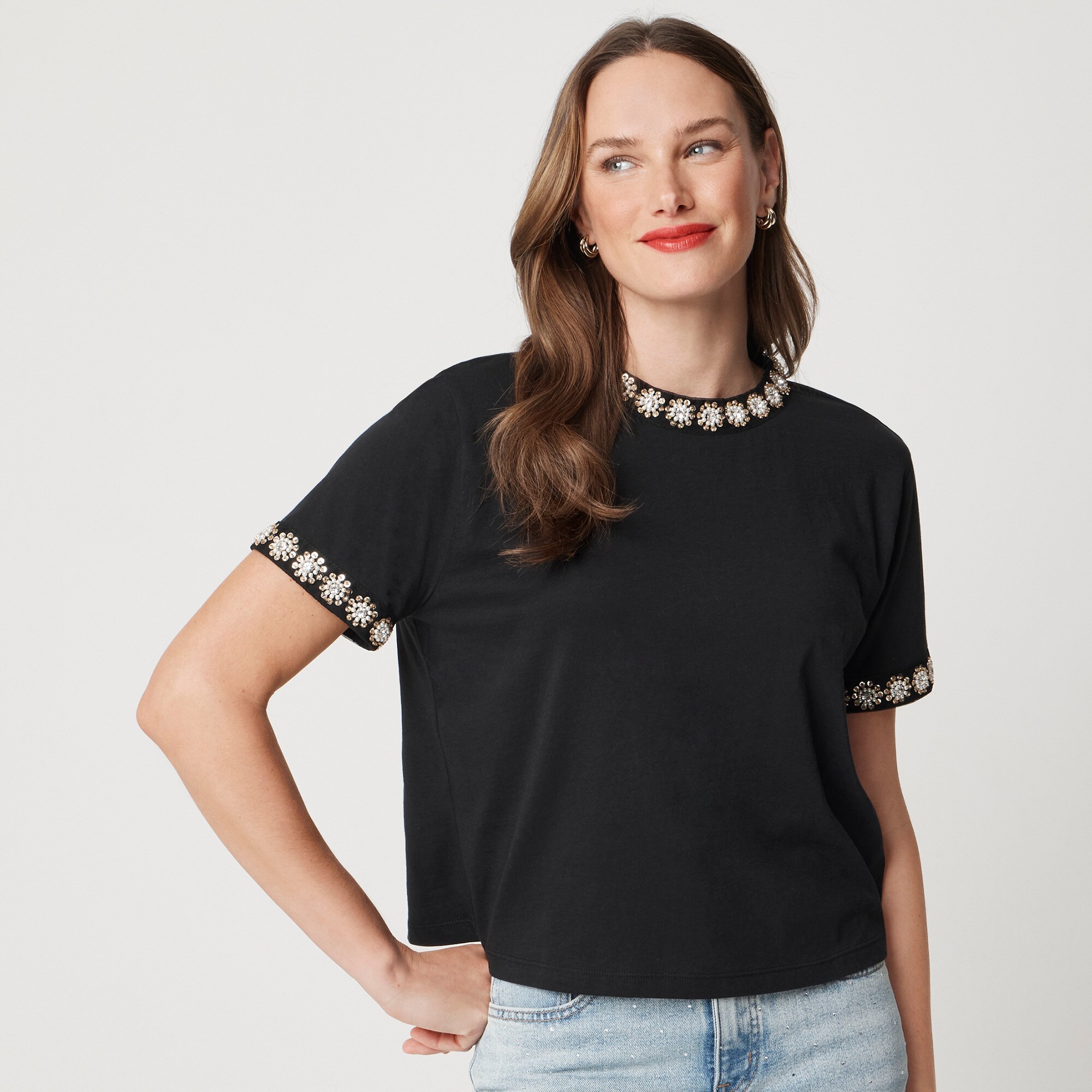 Embellished-trim Tee For Women | Factory