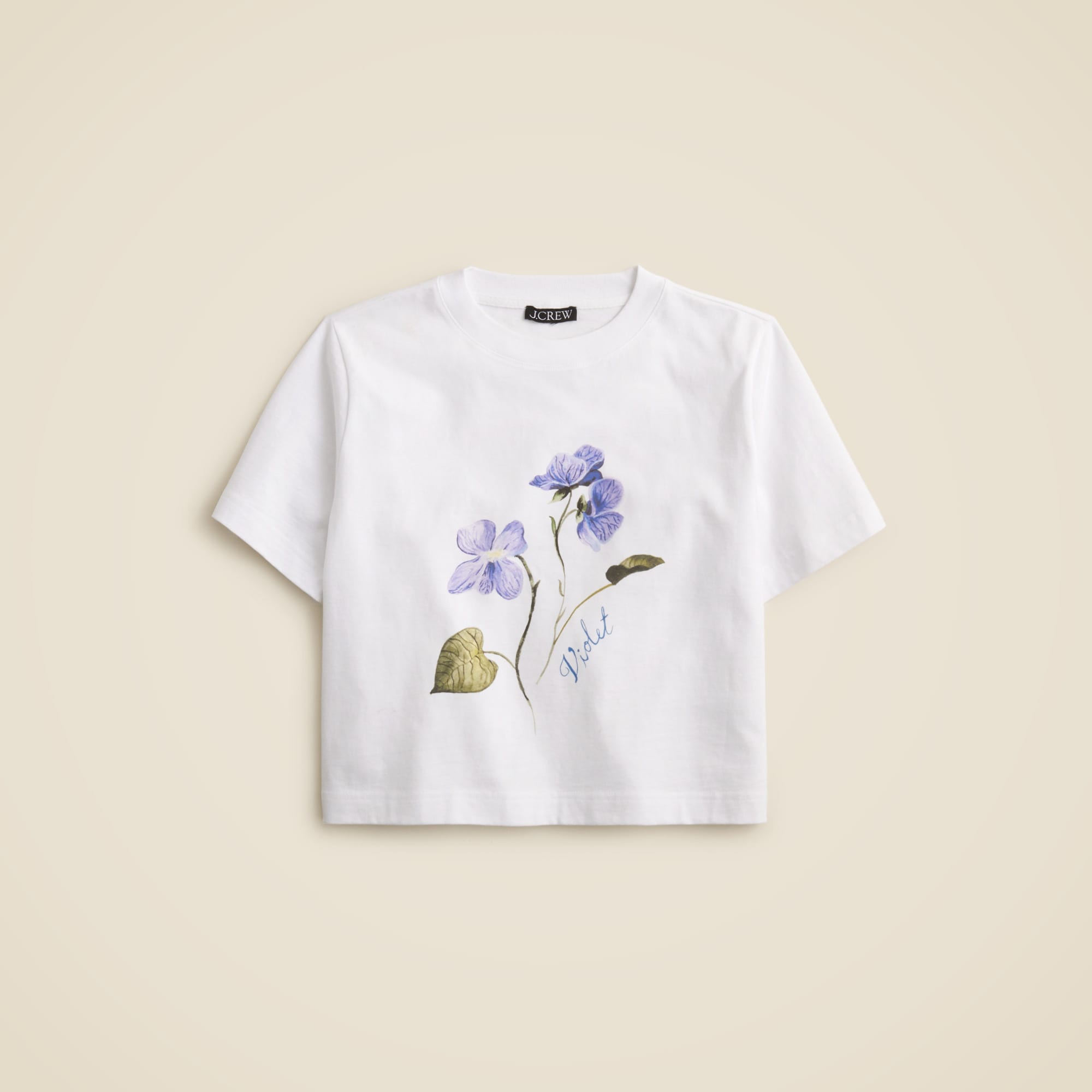 J.Crew: Laura Chautin X J.Crew "Violet" Graphic T-shirt In Premium-weight Cotton For Women