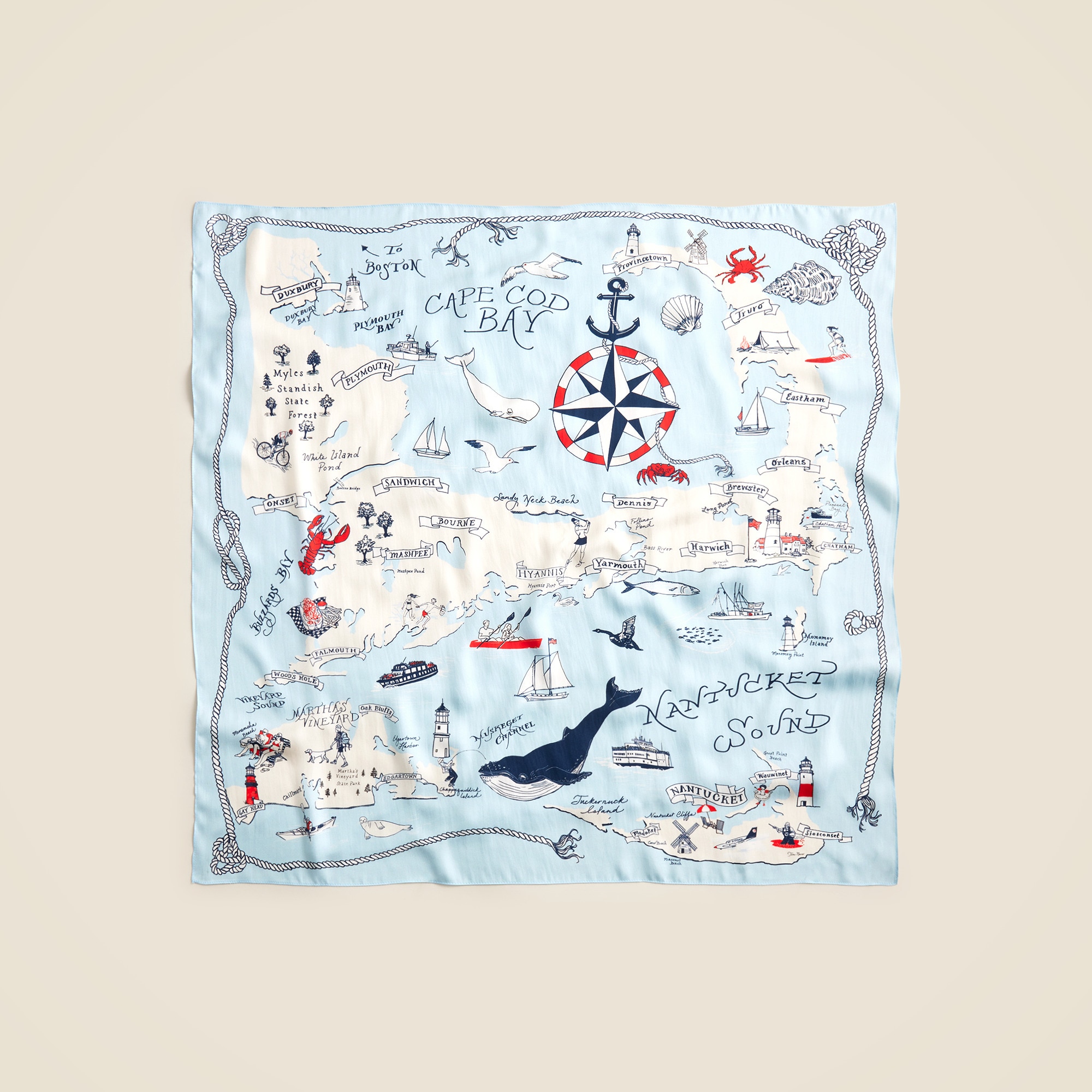 Limited-edition Cape Cod Oversized Silk Bandana For Women | J.Crew