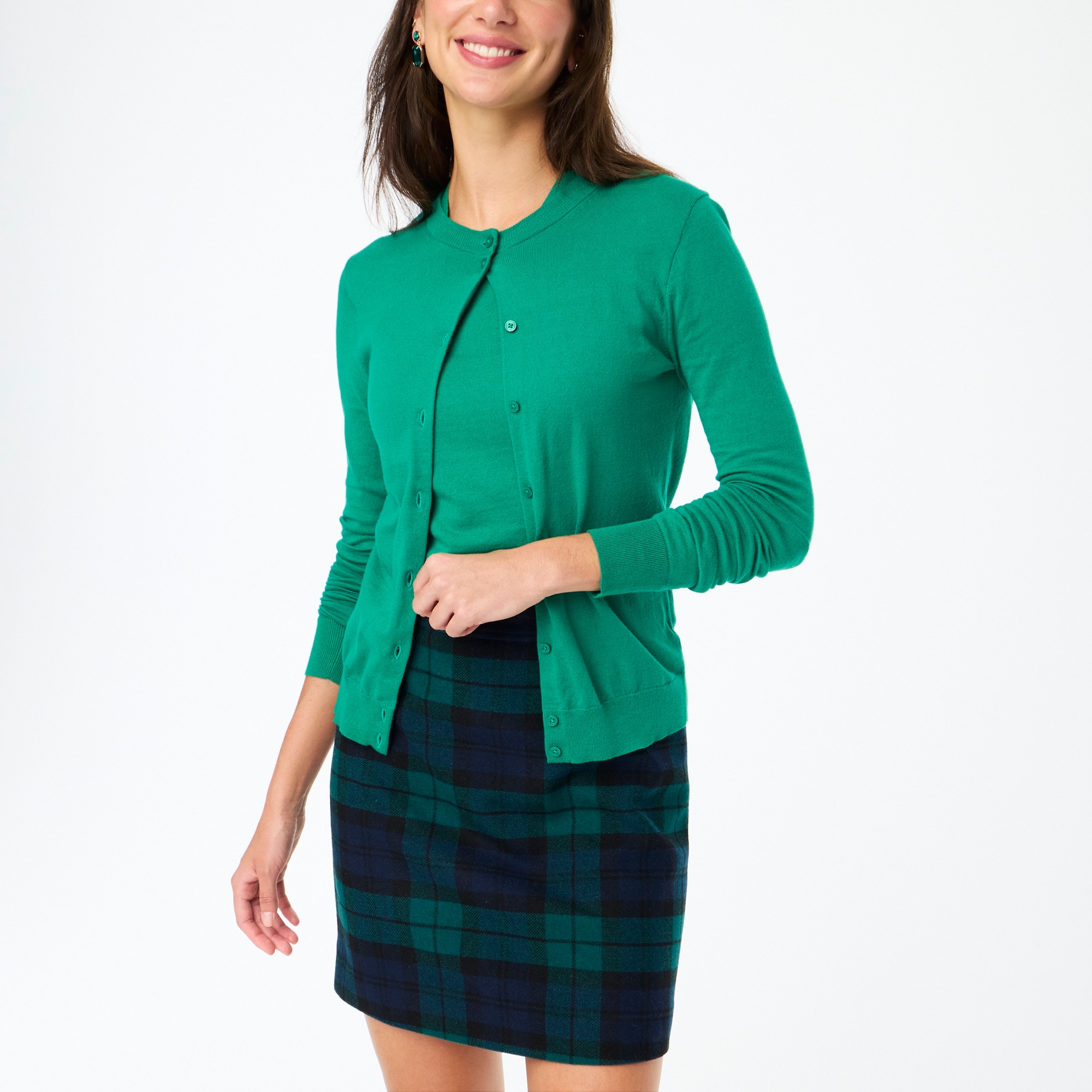 Factory: Classic Cotton Cardigan Sweater For Women