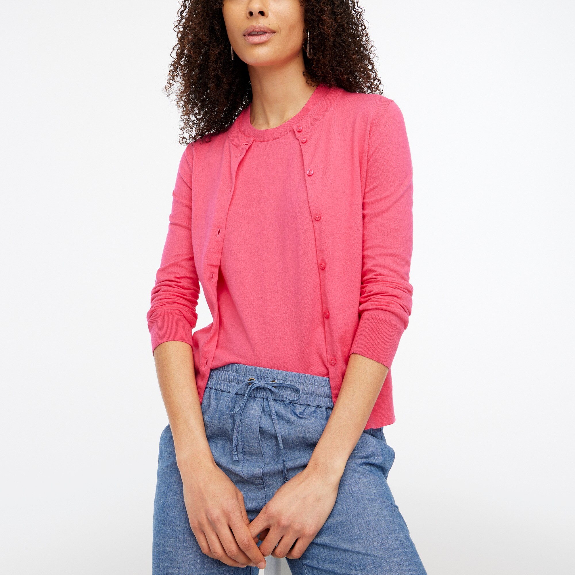 Factory: Classic Cotton Cardigan Sweater For Women