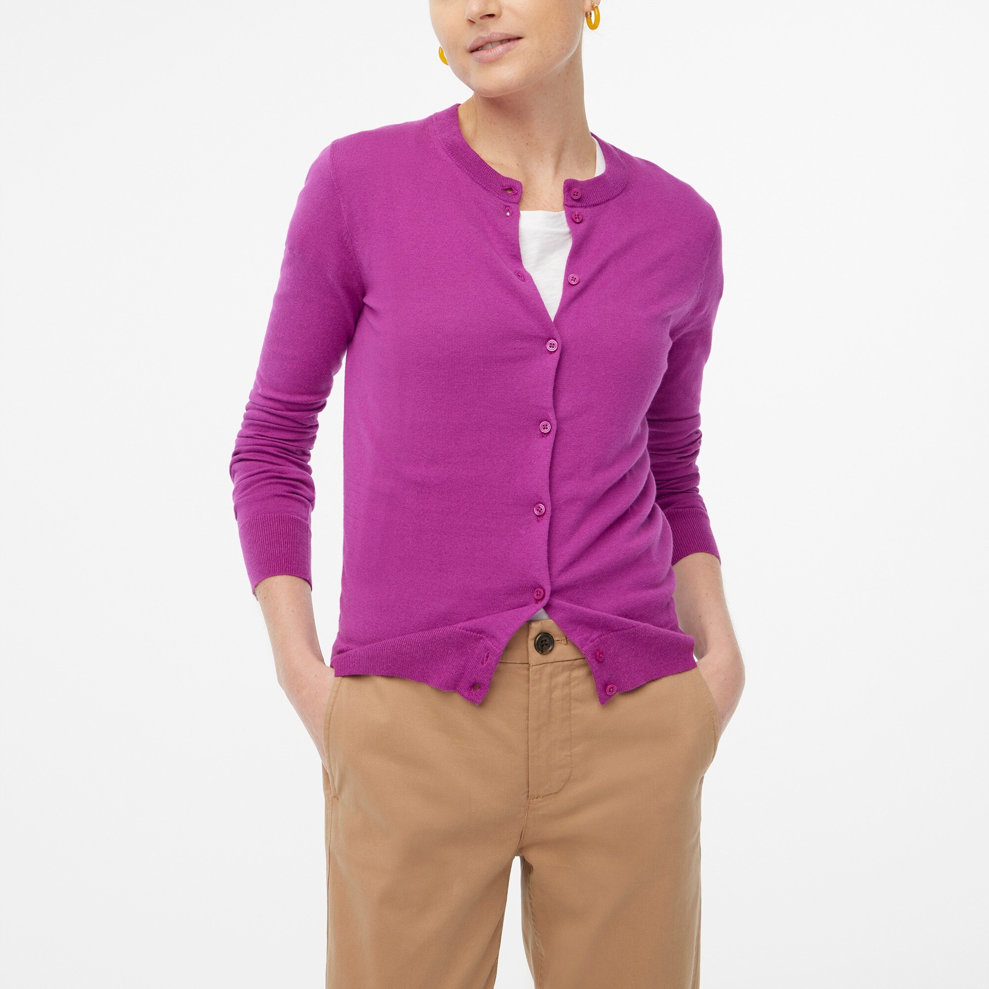 Factory: Classic Cotton Cardigan Sweater For Women