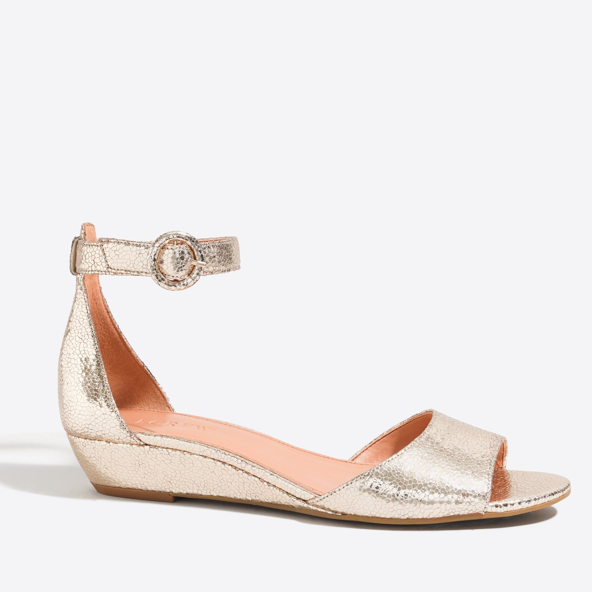 Factory: Metallic Demi-wedge Sandals For Women
