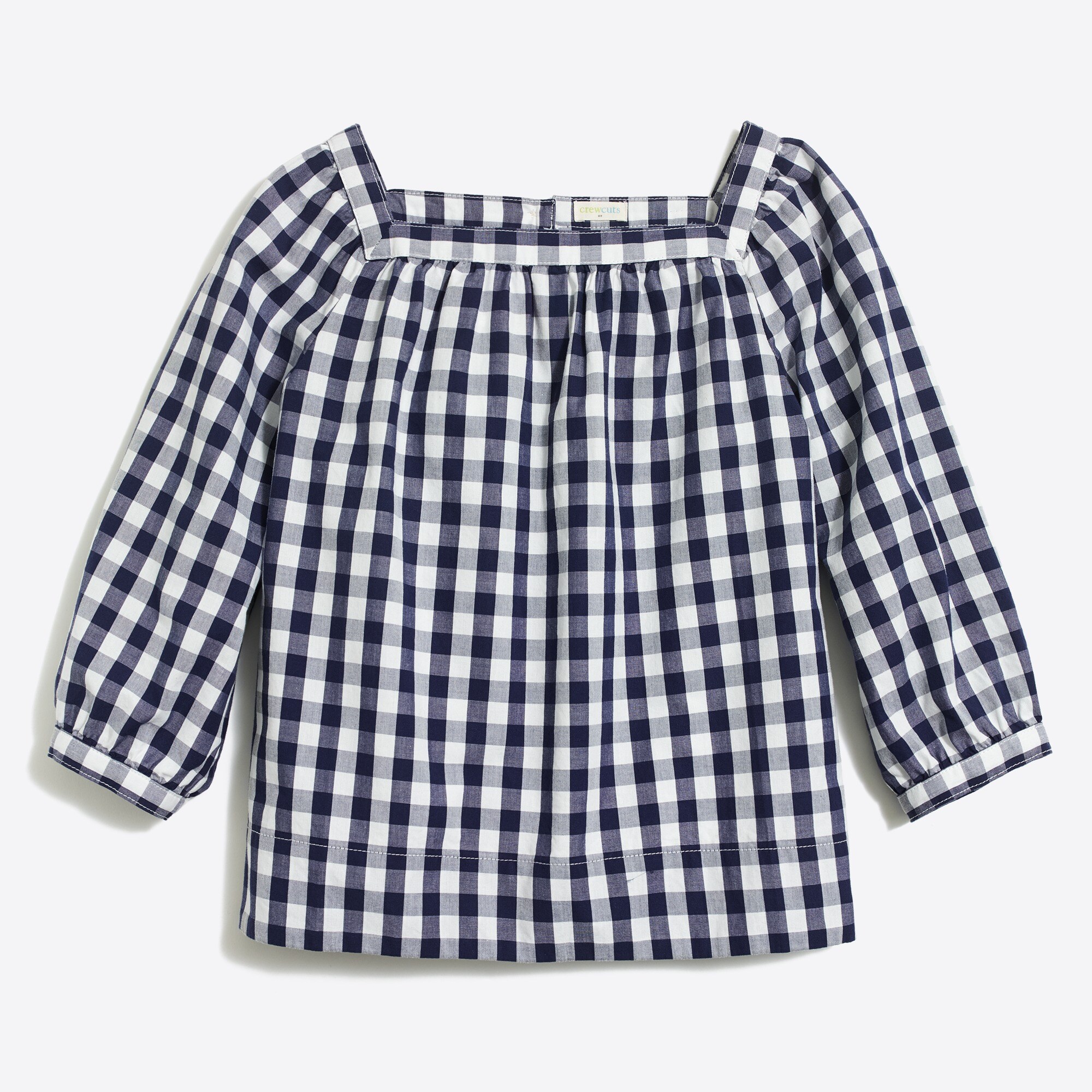 Factory: Girls' Gingham Peasant Top For Girls